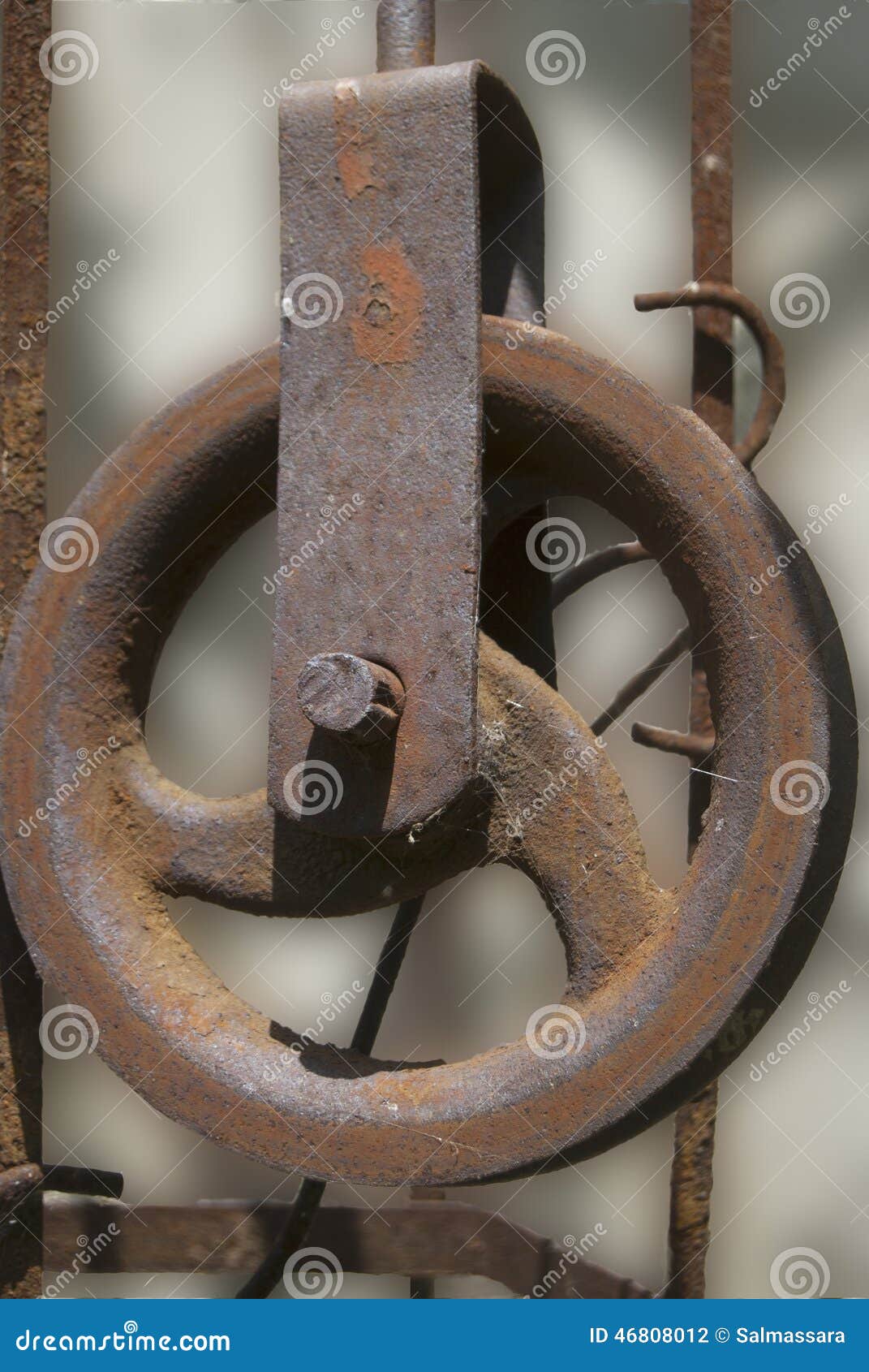 Old pulley stock photo. Image of ideas, wood, rusty, iron - 46808012