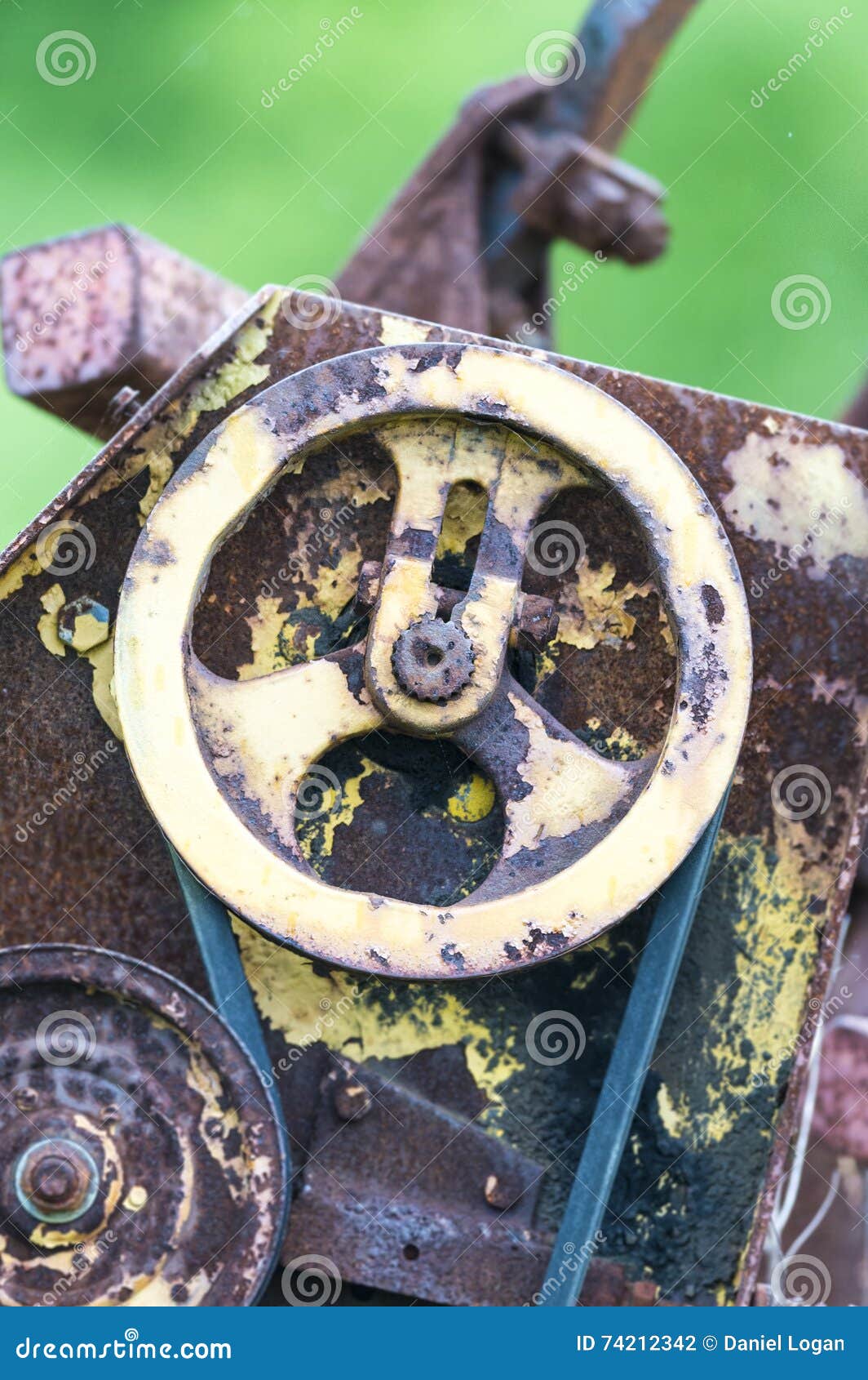 Old pulley system stock photo. Image of farm, chipped - 74212342