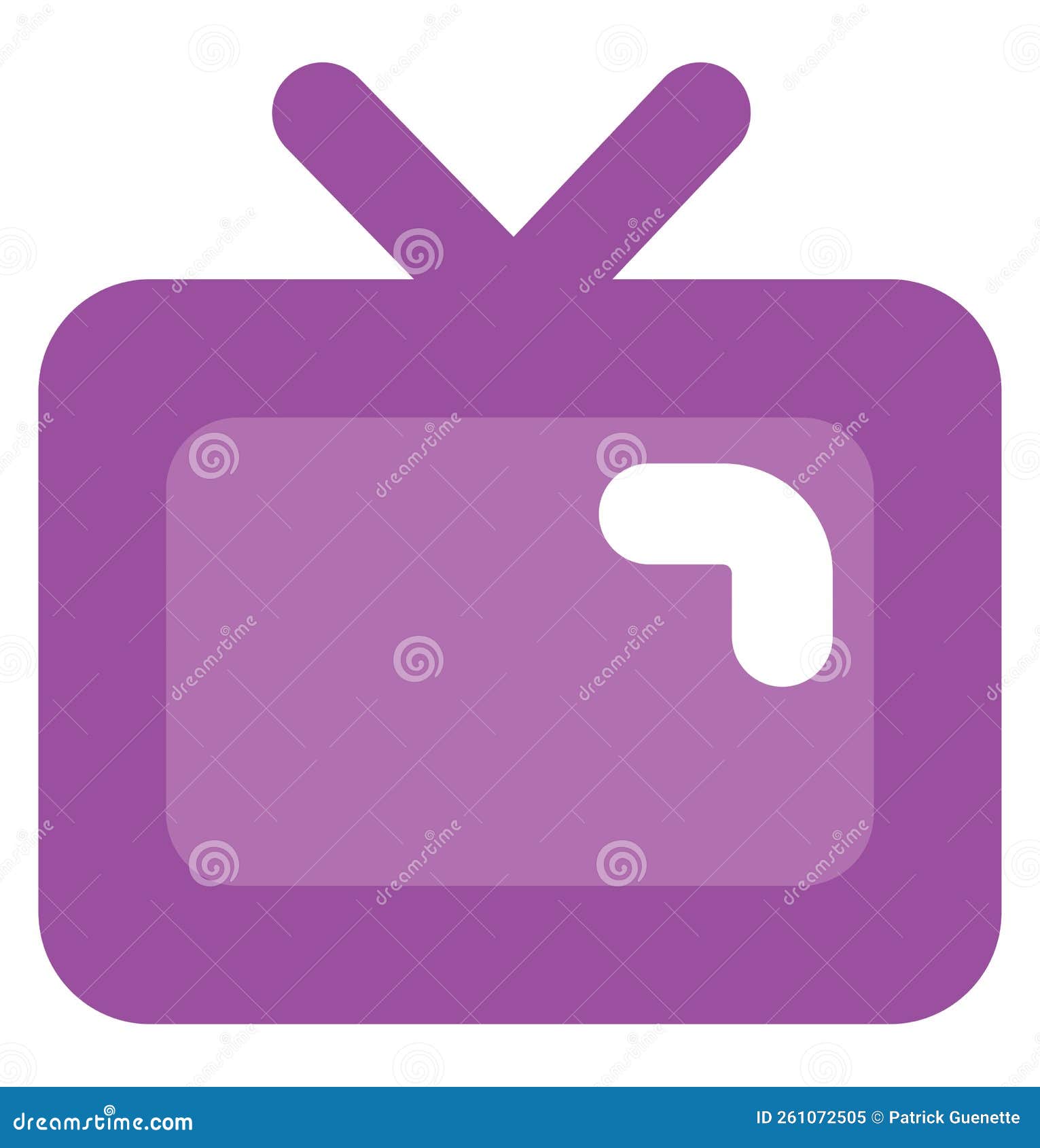 Old purple tv, icon stock vector. Illustration of icon - 261072505