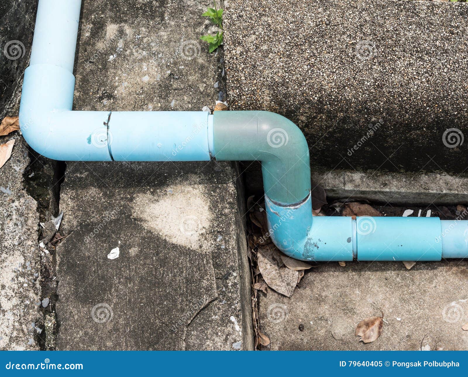 Old PVC pipe with elbow. stock image. Image of path, plastic - 79640405