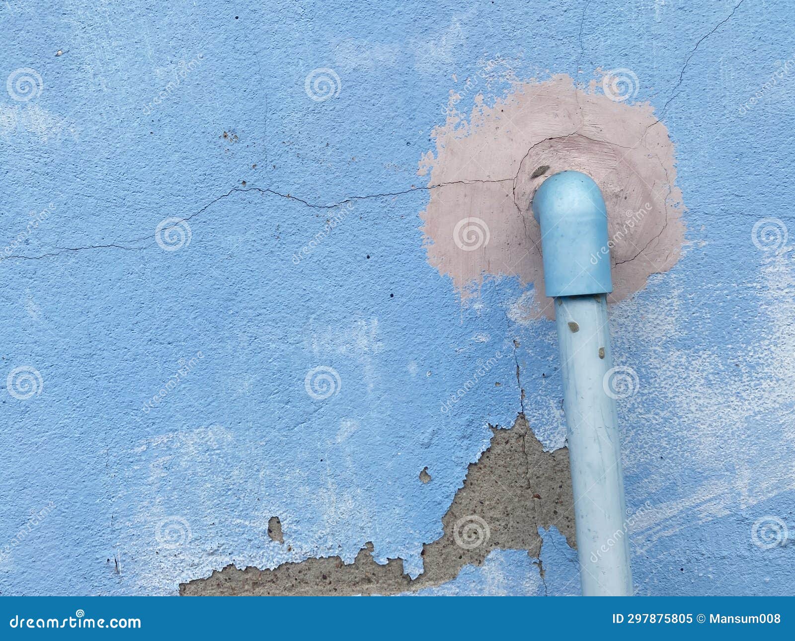 Old pvc pipe in the wall stock image. Image of dirty - 297875805