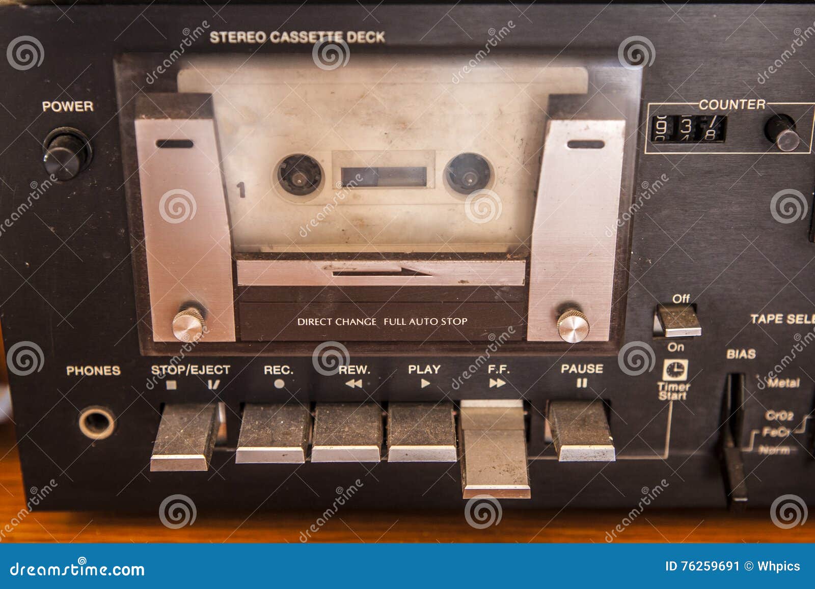 Old Quality Stereo Cassette with Tape Inside Stock Image - Image of ...