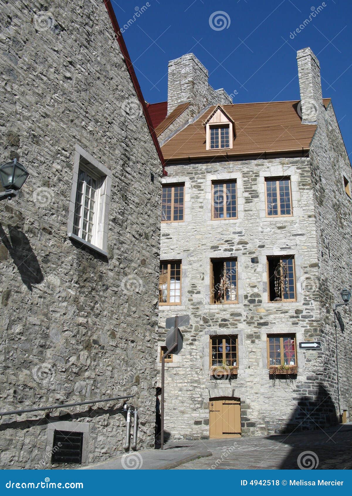 Old quebec street stock photo. Image of town, rustic, quebec - 4942518