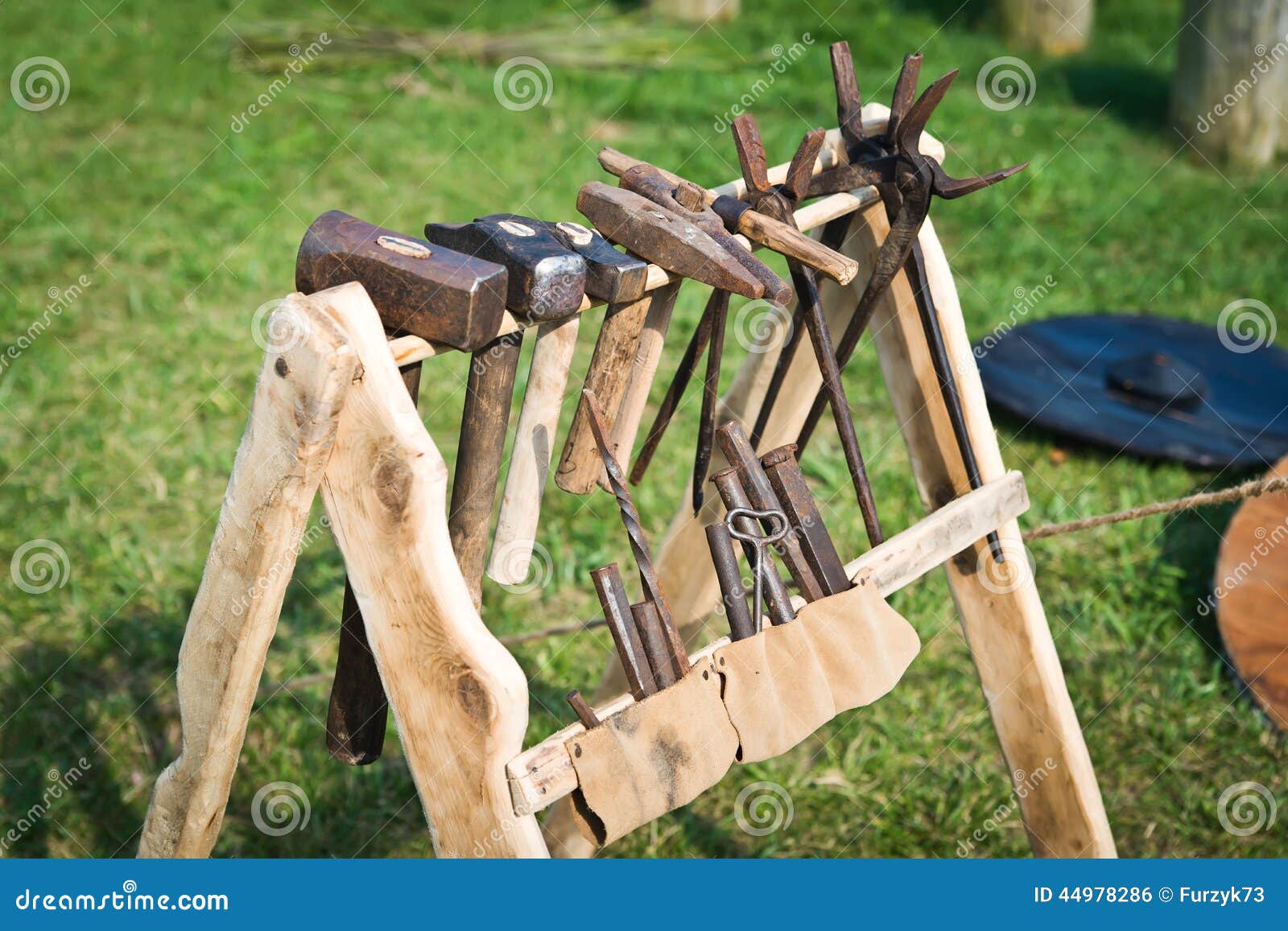 Old Rack with Blacksmith S Tool Stock Photo - Image of smithy, hammer ...