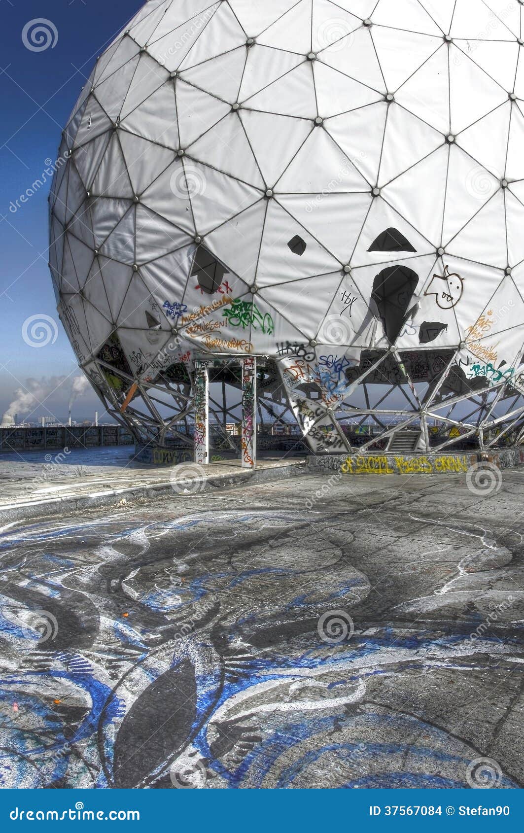 Old Radar Station with Graffiti Stock Photo - Image of germany ...