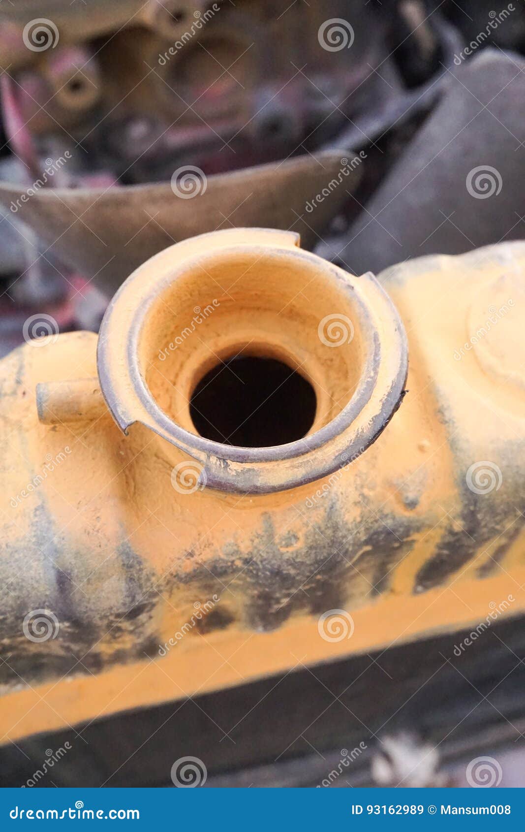 Old Radiator Cap Under the Hood of the Car Stock Image - Image of ...