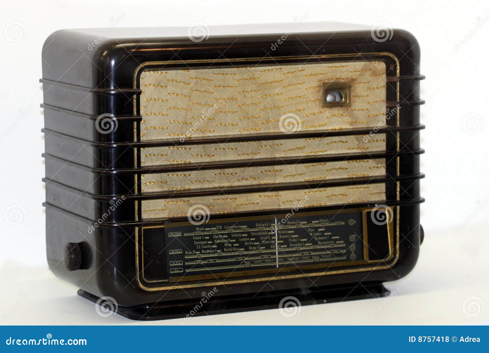 Retro Radio Device on a Gray and White Background Stock Photo - Image ...