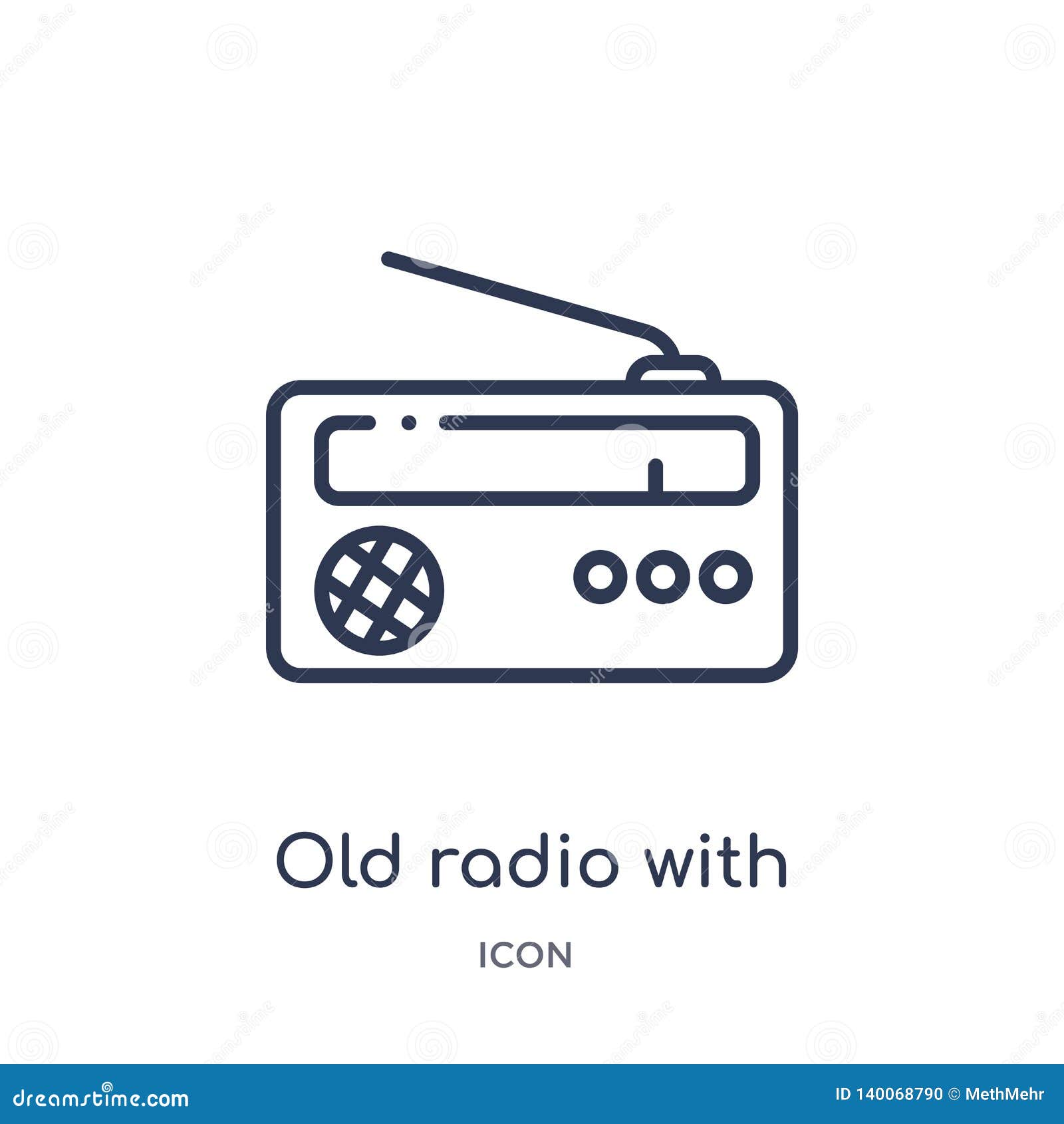 Old Radio with Antenna Icon from Ultimate Glyphicons Outline Collection ... Old Radio with Antenna Icon from Ultimate Glyphicons Outline Collection ...