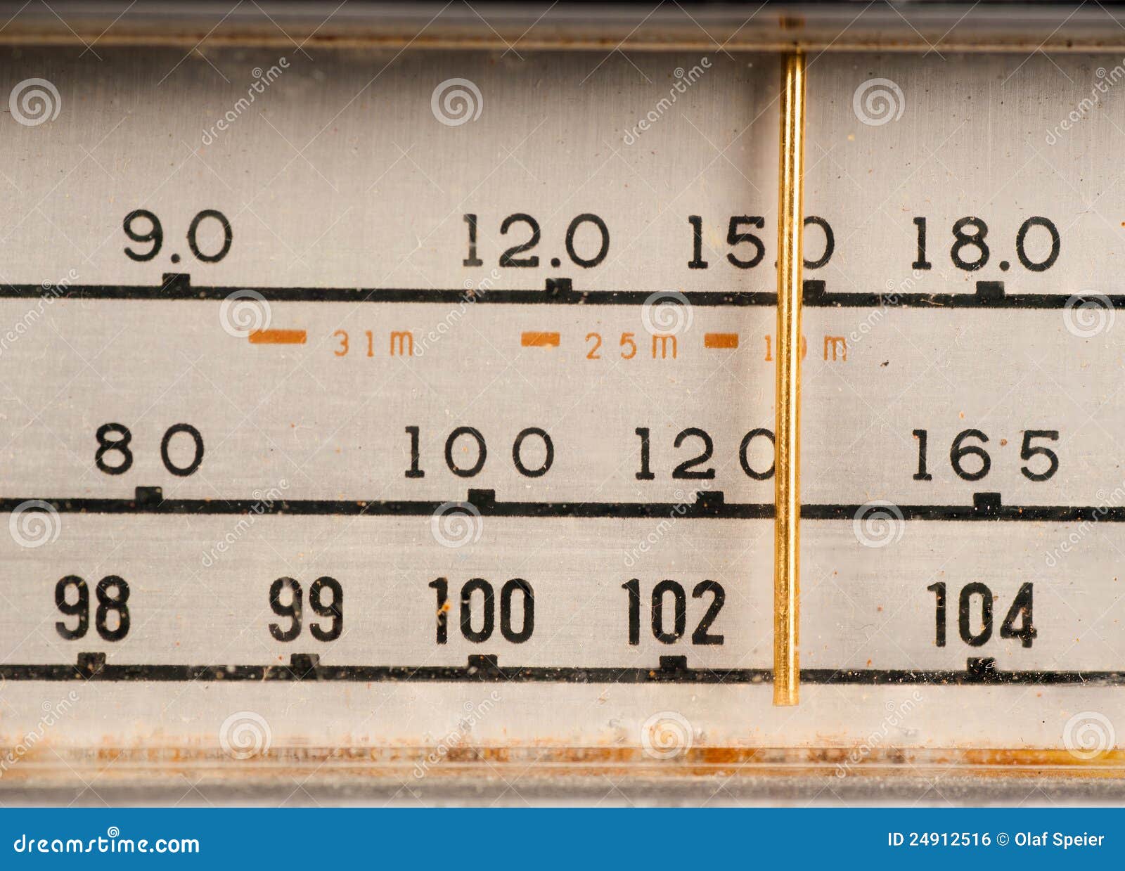 Old radio dial stock photo. Image of vintage, retro, analog - 24912516