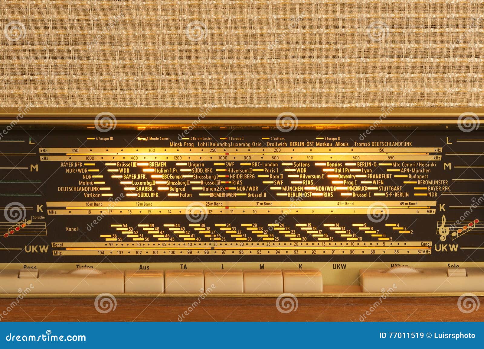 Old radio dial scale stock image. Image of listening - 77011519