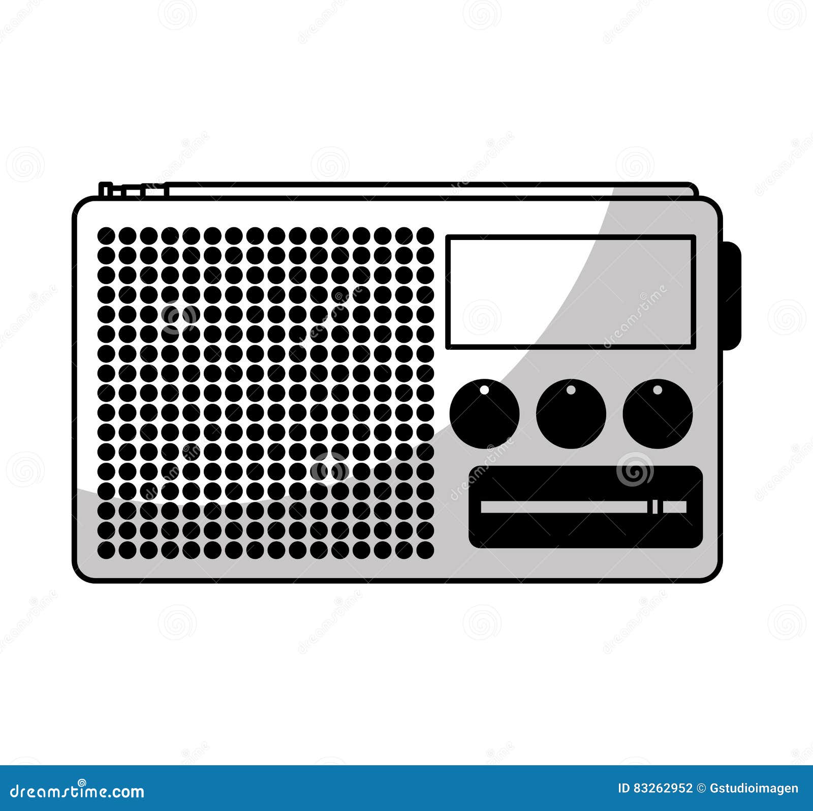 Old Radio Handle Isolated Icon Stock Illustration - Illustration of ...