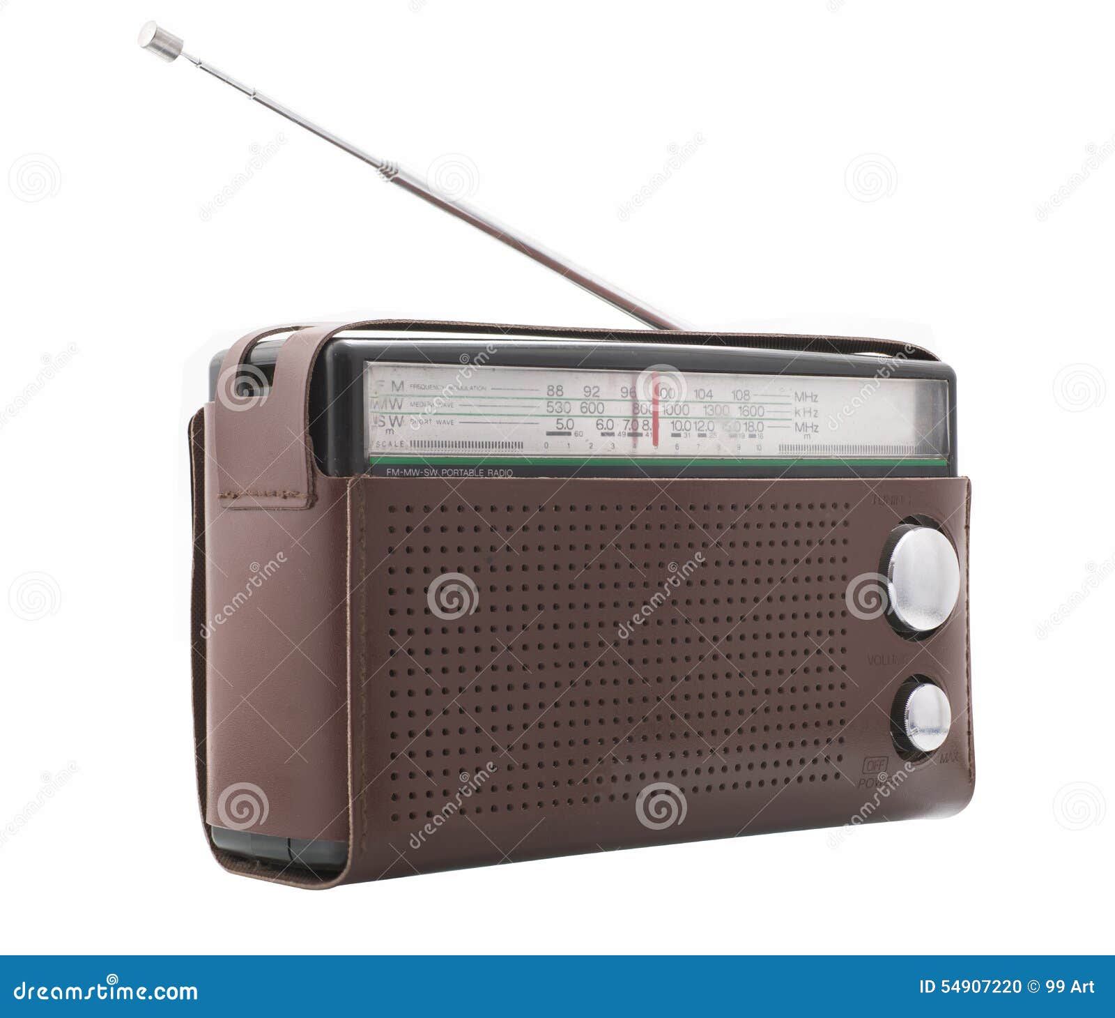 Old Radio Isolated on White Background Stock Photo - Image of speaker ...
