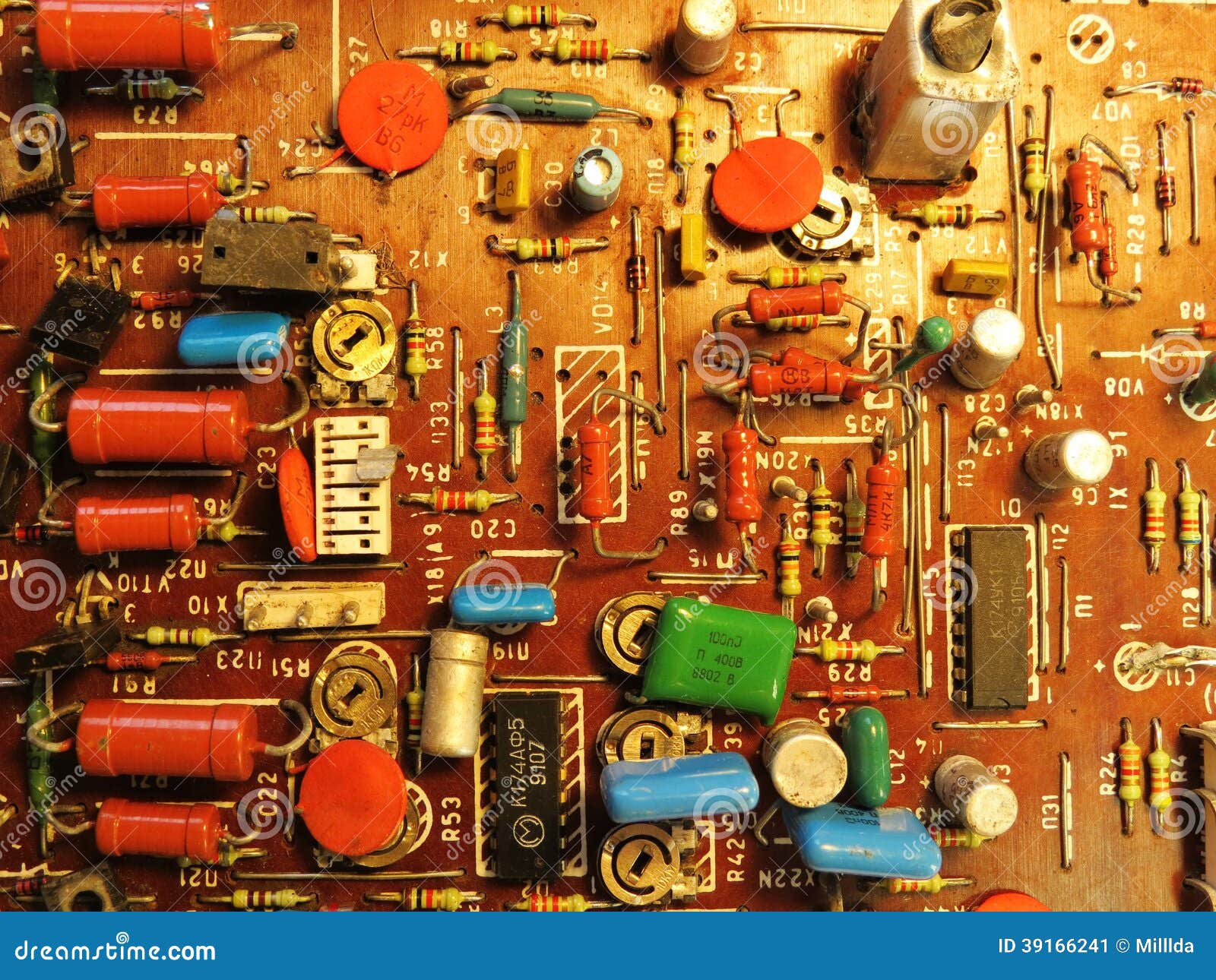 Old radio microchip stock image. Image of abstract, retro - 39166241