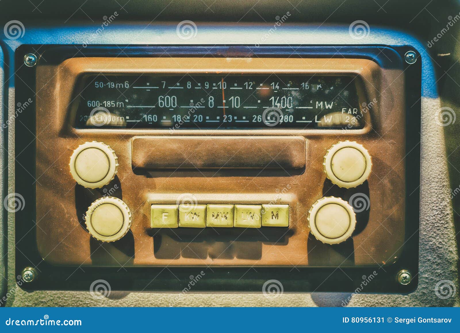 Old radio in retro bus. stock image. Image of light, classical - 80956131