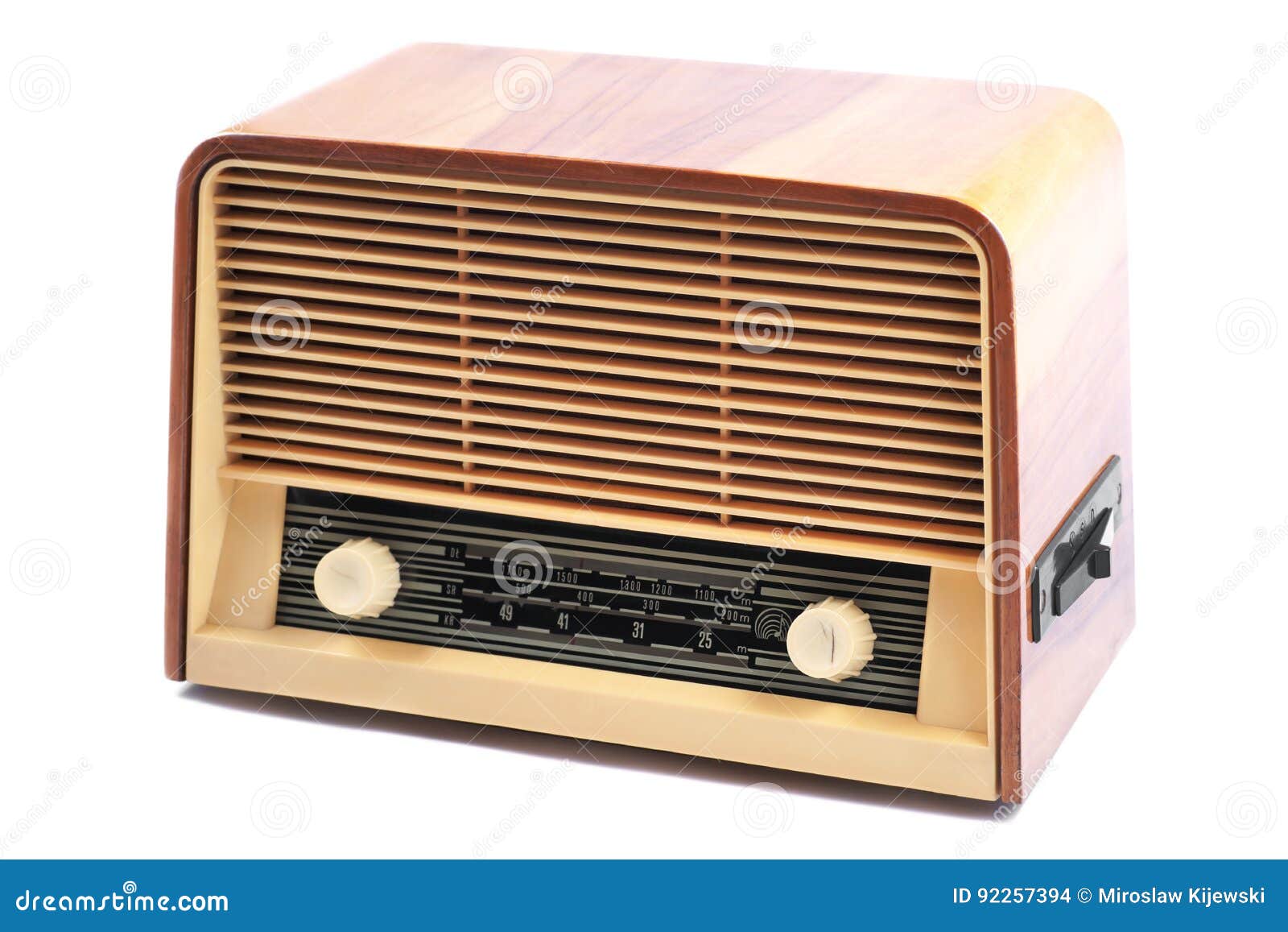 Old Radio, with 60 Years of Last Century, on a White Background Stock ...