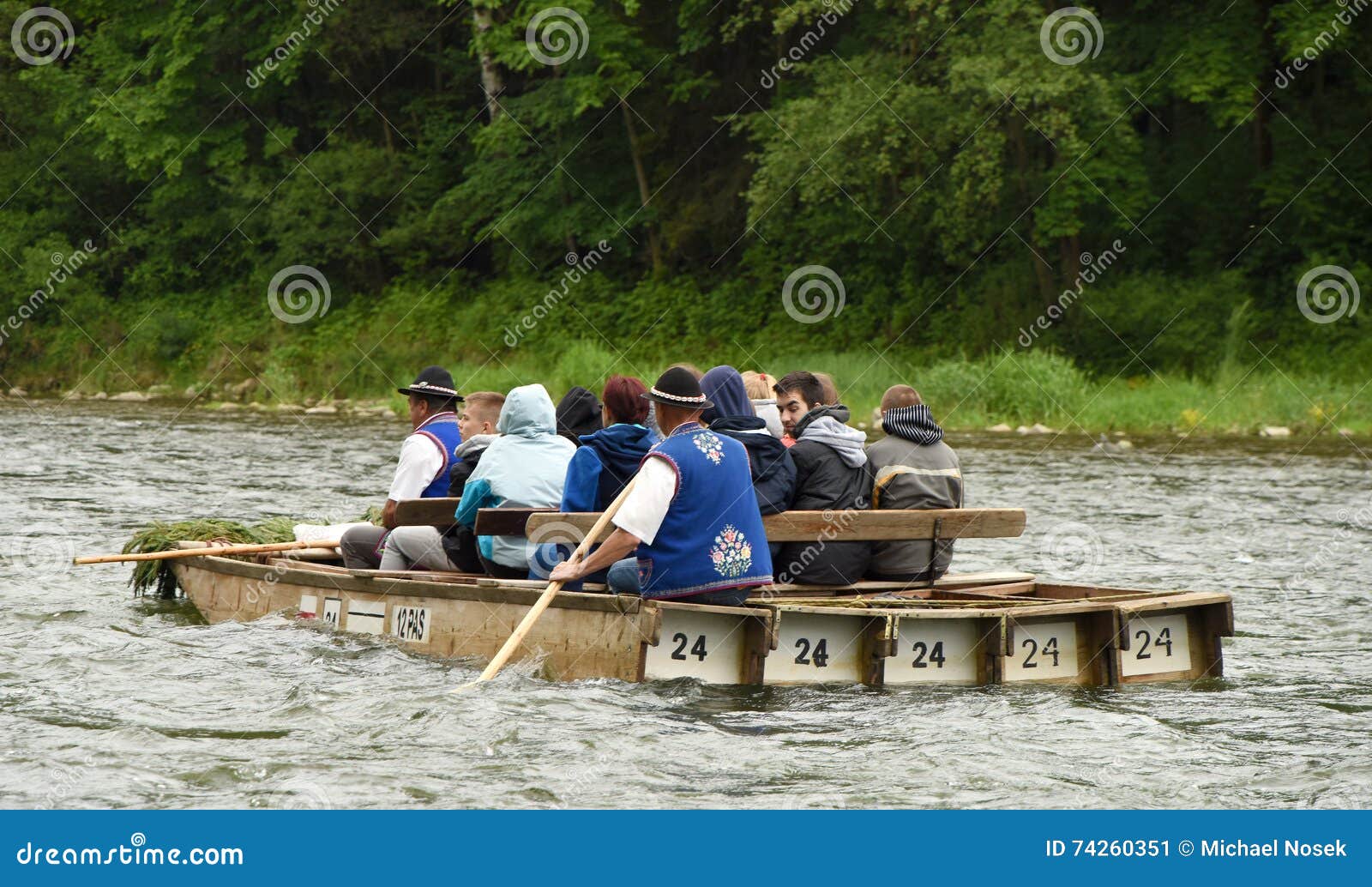 Old rafts on river Dunajec editorial photo. Image of stream - 74260351