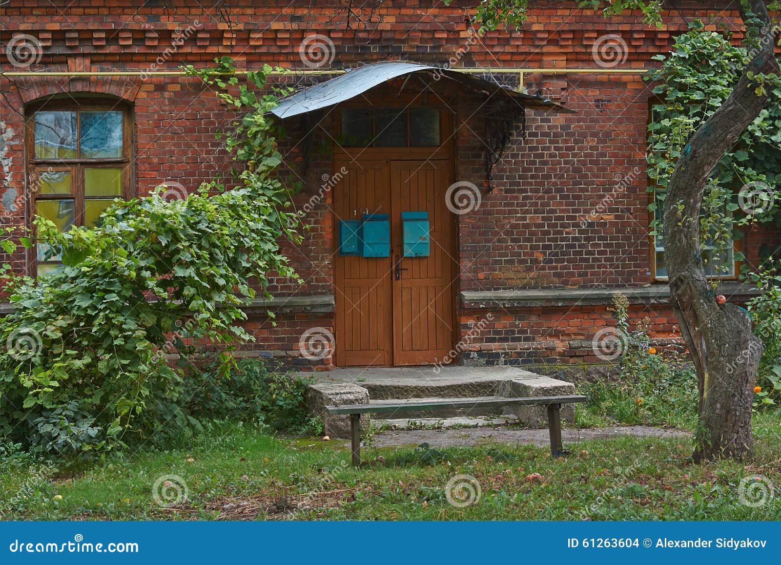 Old Ragged Door of an Brik House. Stock Photo - Image of floor, home ...