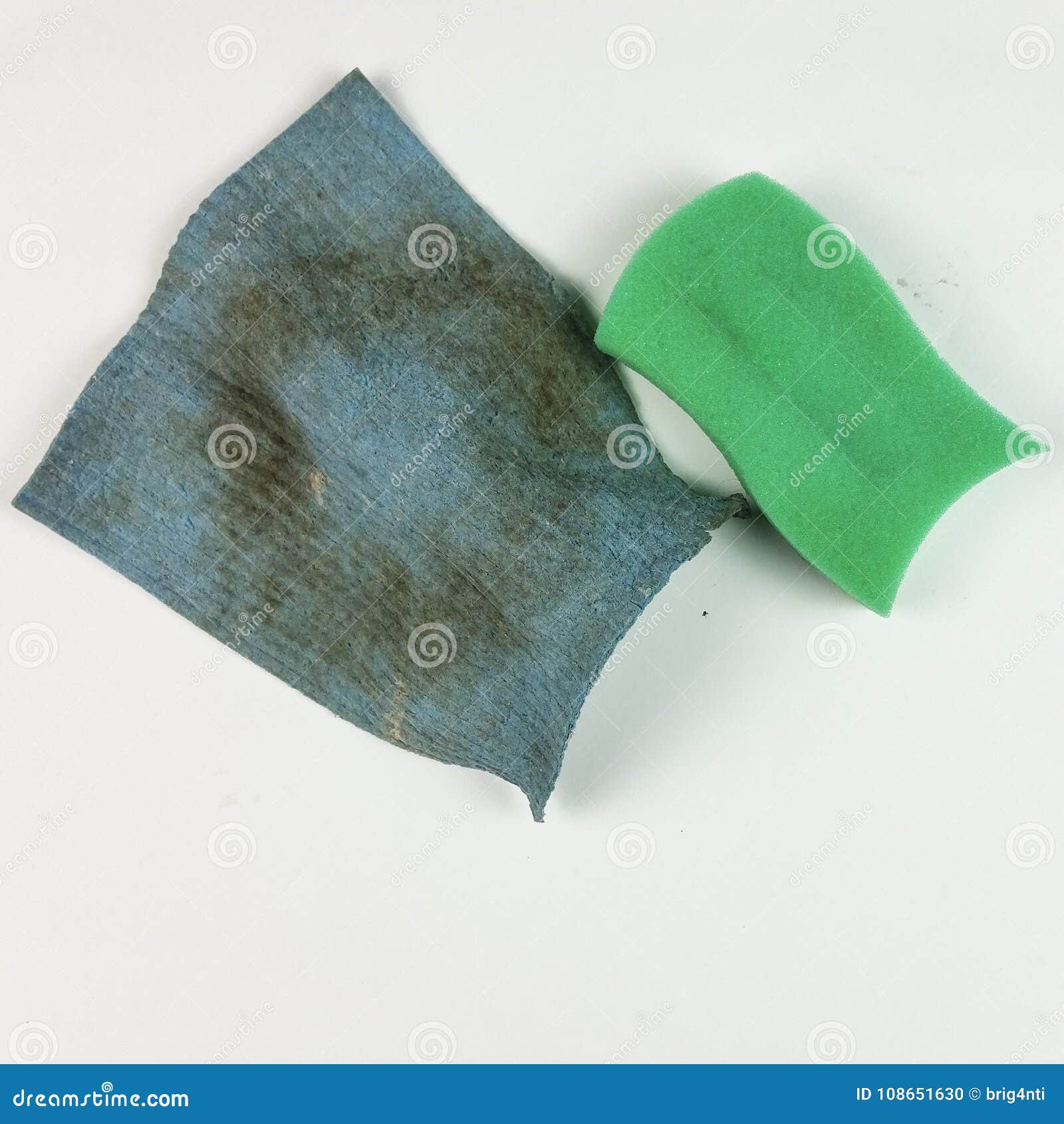 Old Rags and Sponge on White Background Stock Photo - Image of ...