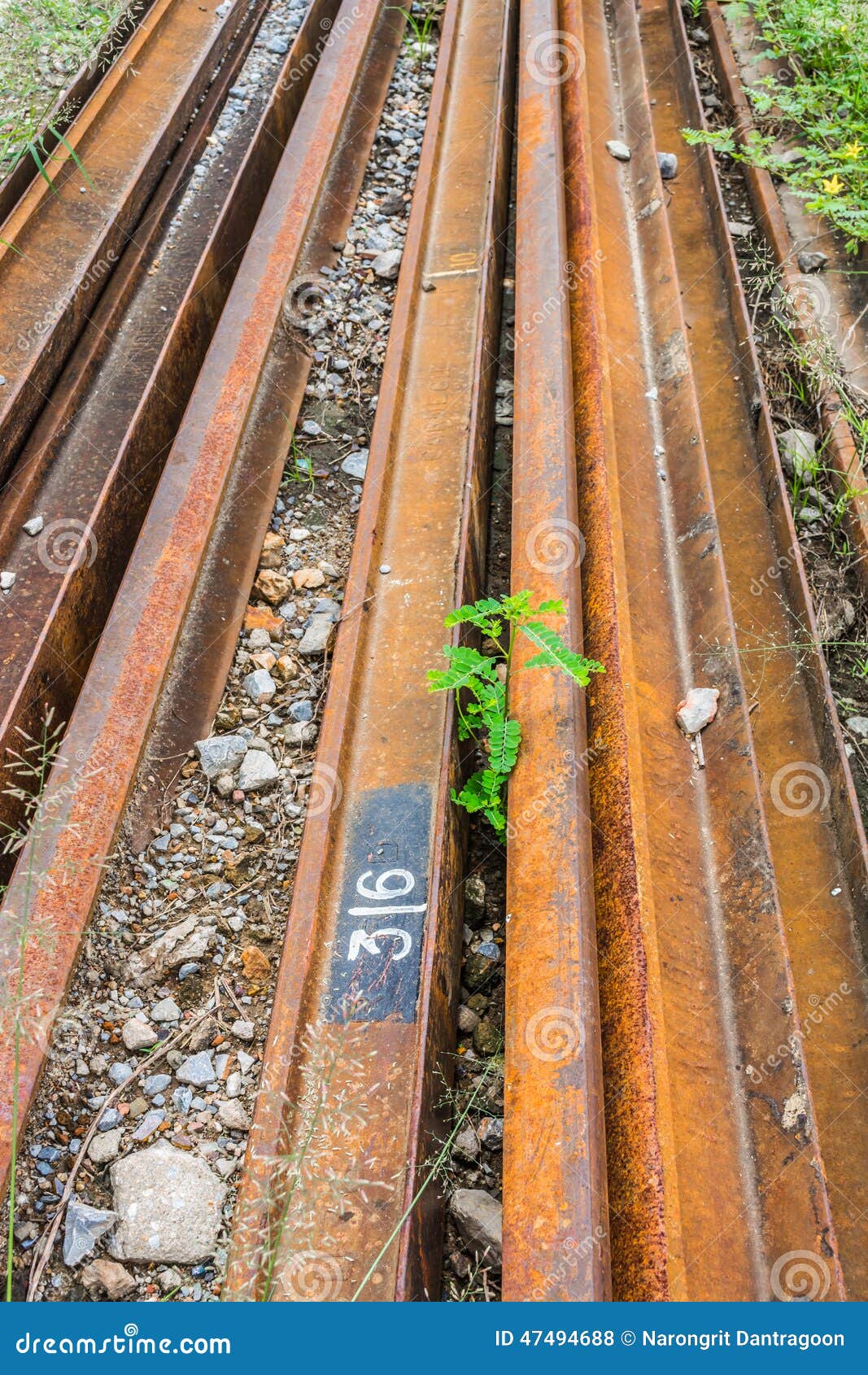 Old rail steel stock photo. Image of group, rust, rock - 47494688