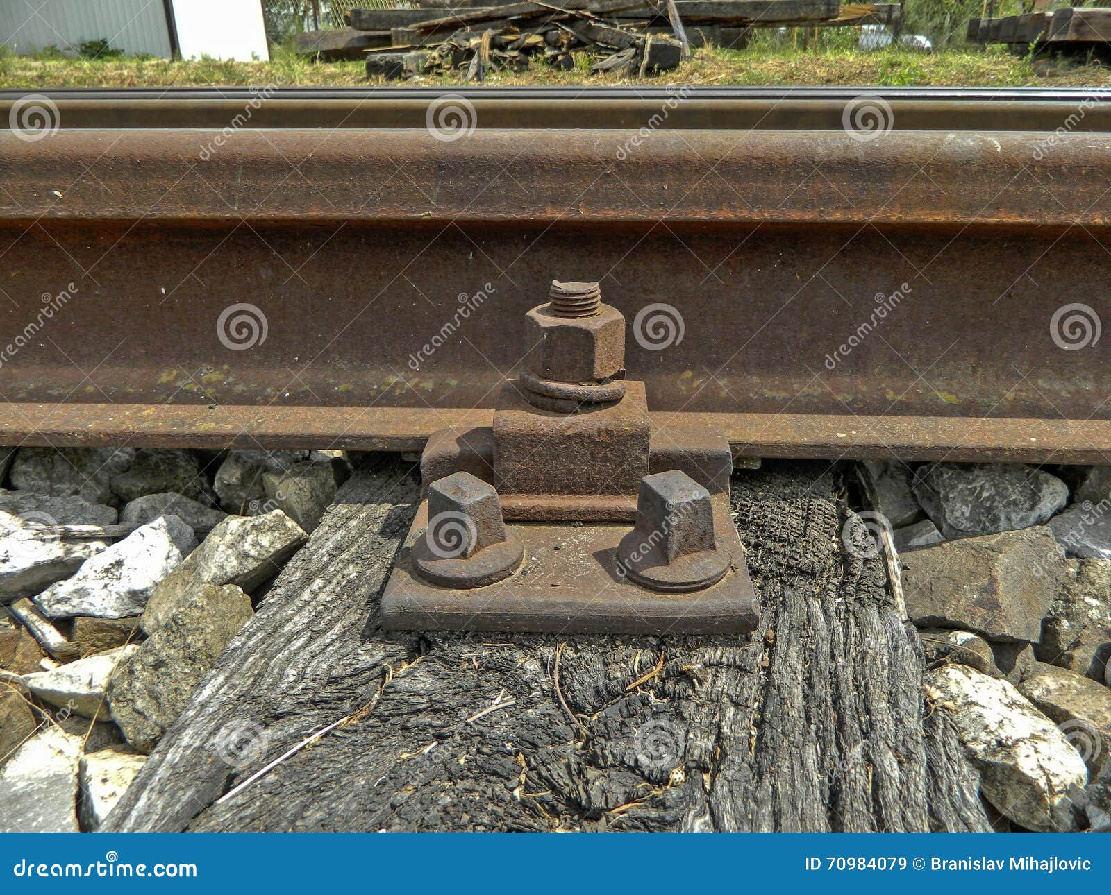 Old rail track stock image. Image of sleeper, splints - 70984079
