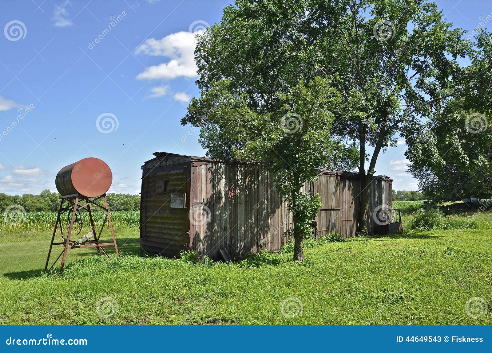Old Railroad Boxcar on Farm Stock Image - Image of farm, corn: 44649543