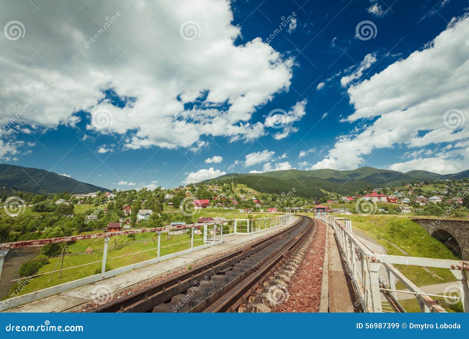 Old railroad bridge stock image. Image of construction - 56987399