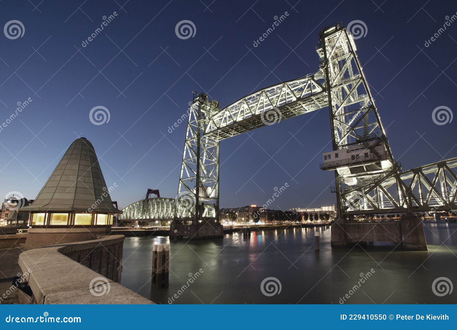 Old Railroad Bridge De Hef in Rotterdam Stock Photo - Image of ...