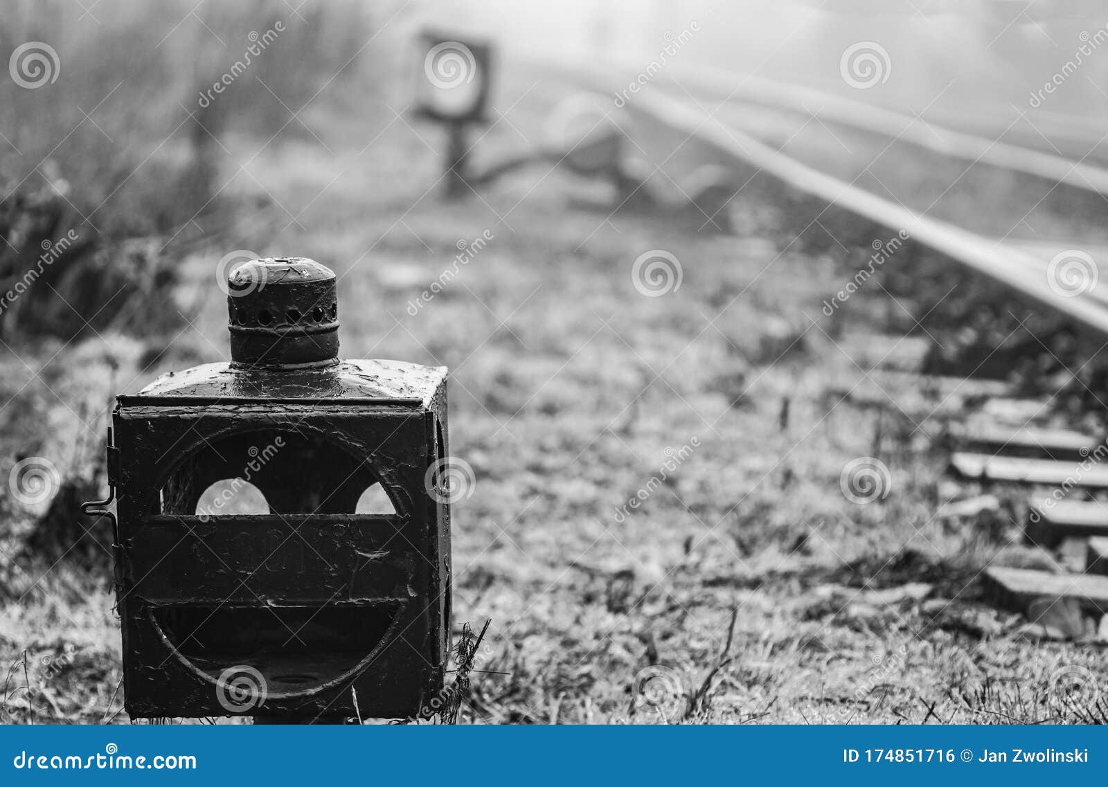 Old Railroad Derailer Lantern Stock Photo - Image of line, derail ...