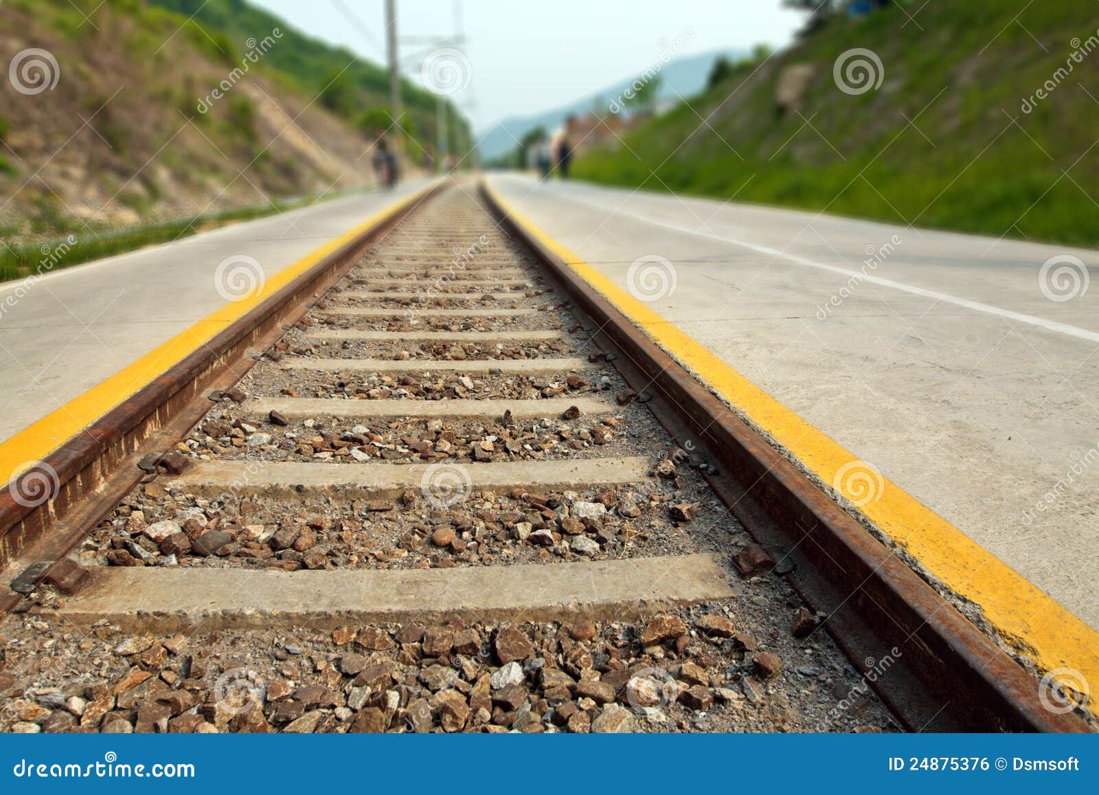 Old Railroad Reworked by a Bicycle Path Stock Photo - Image of rail ...