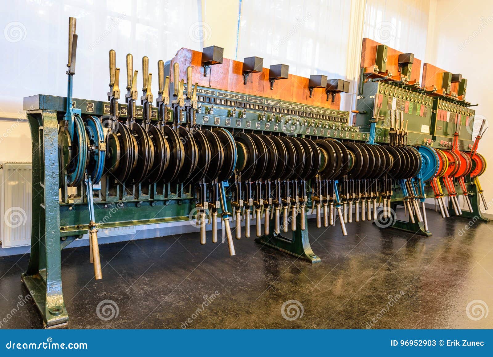 Old railroad switch levers stock image. Image of lever - 96952903