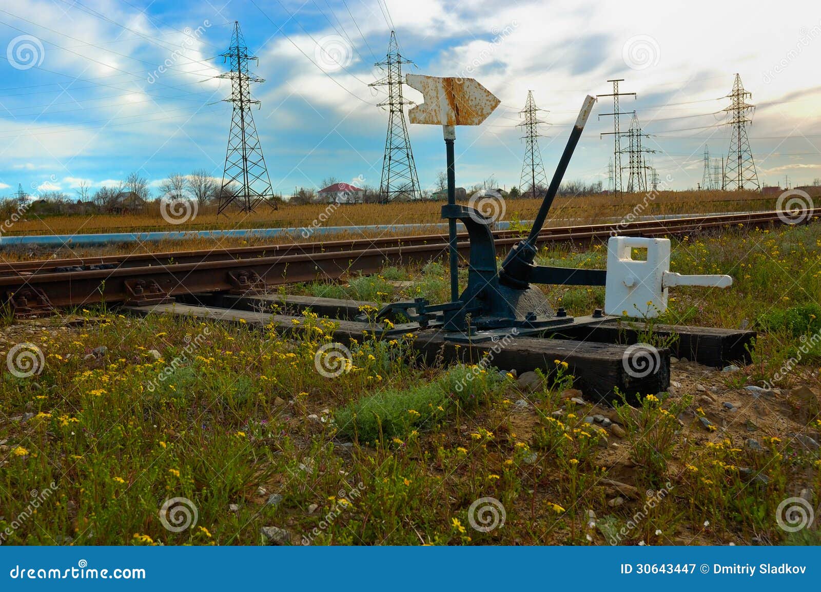 Old Railroad Switching Device Stock Image - Image of control, lever ...