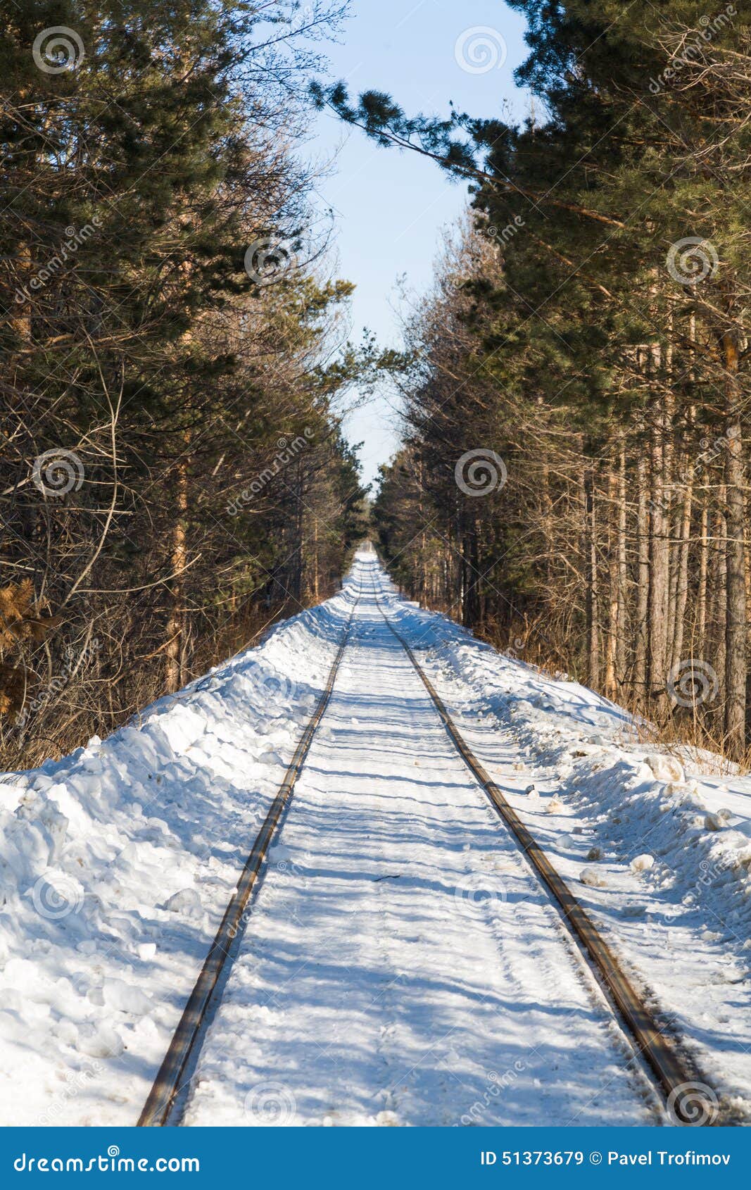 Old railroad in winter stock image. Image of journey - 51373679