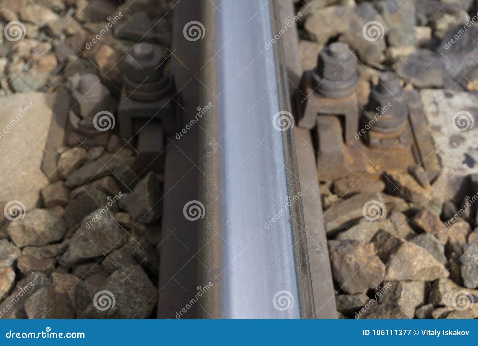 Old Rails in Landscape. Rails Ina the Land. Stock Image - Image of ...