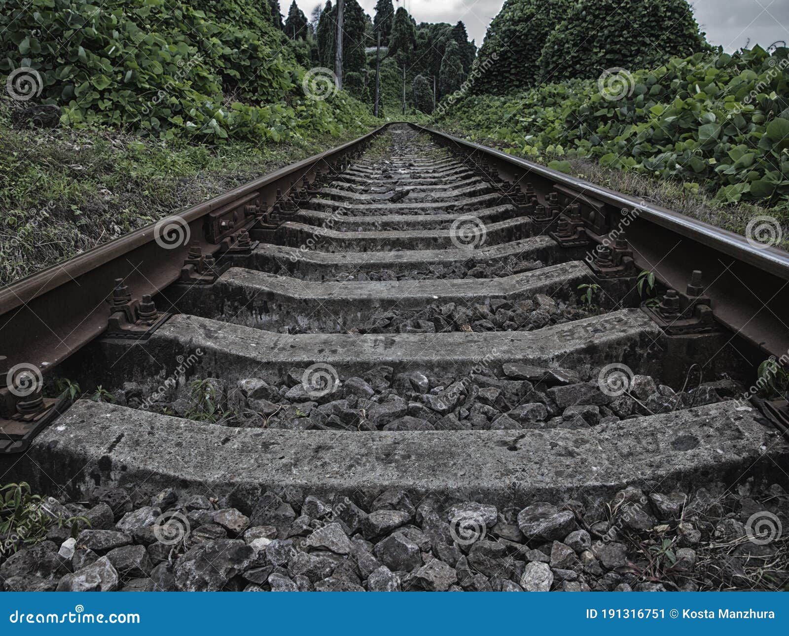 Old Rails in the Landscape with Railroad Railway Leading Lines Stock ...