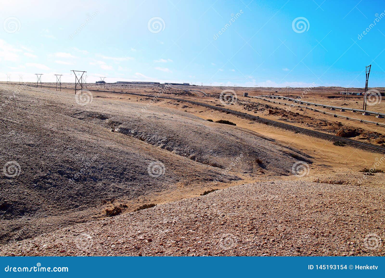 Railroad in the desert stock photo. Image of beauty - 145193154