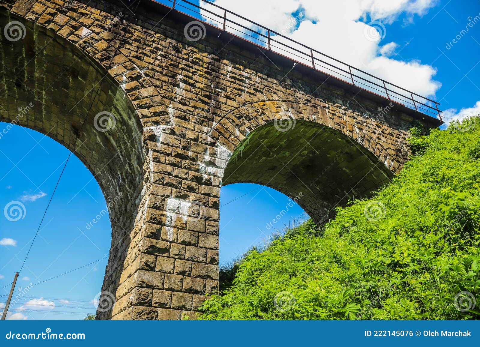 The Old Railway Bridge is Built of Stone Stock Photo - Image of ...