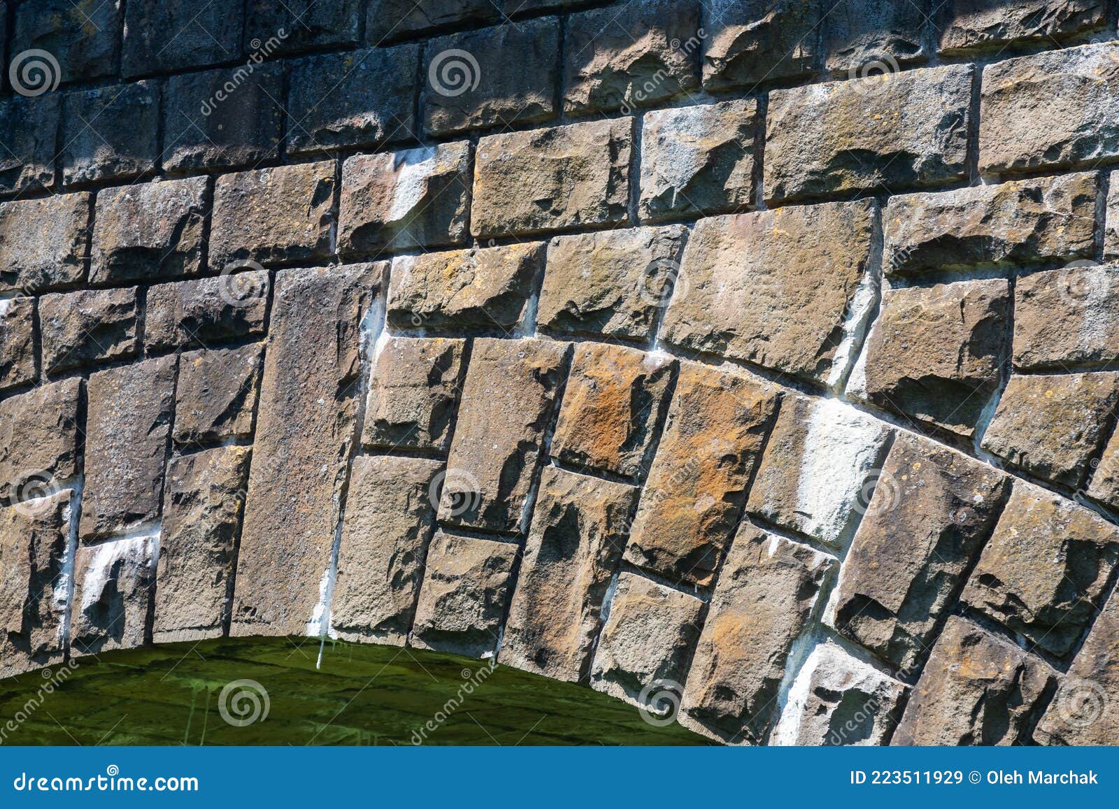 The Old Railway Bridge is Built of Stone. Historic Building Stock Image ...