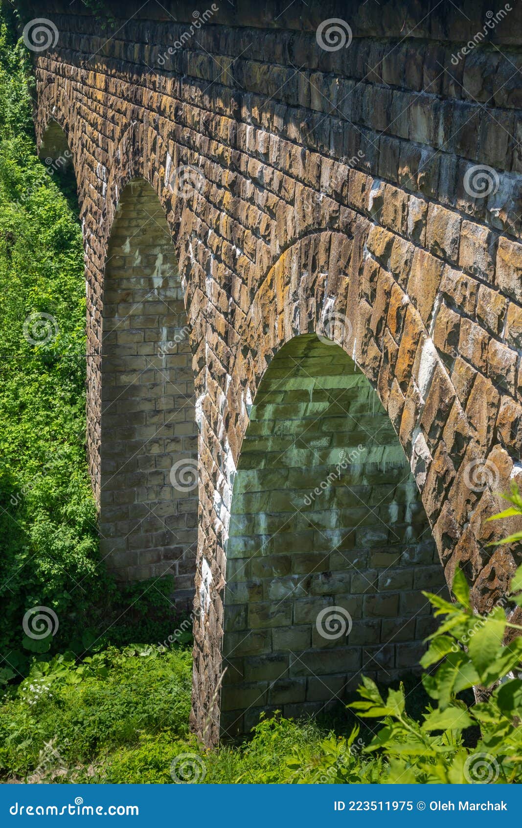 The Old Railway Bridge is Built of Stone. Historic Building Stock Image ...