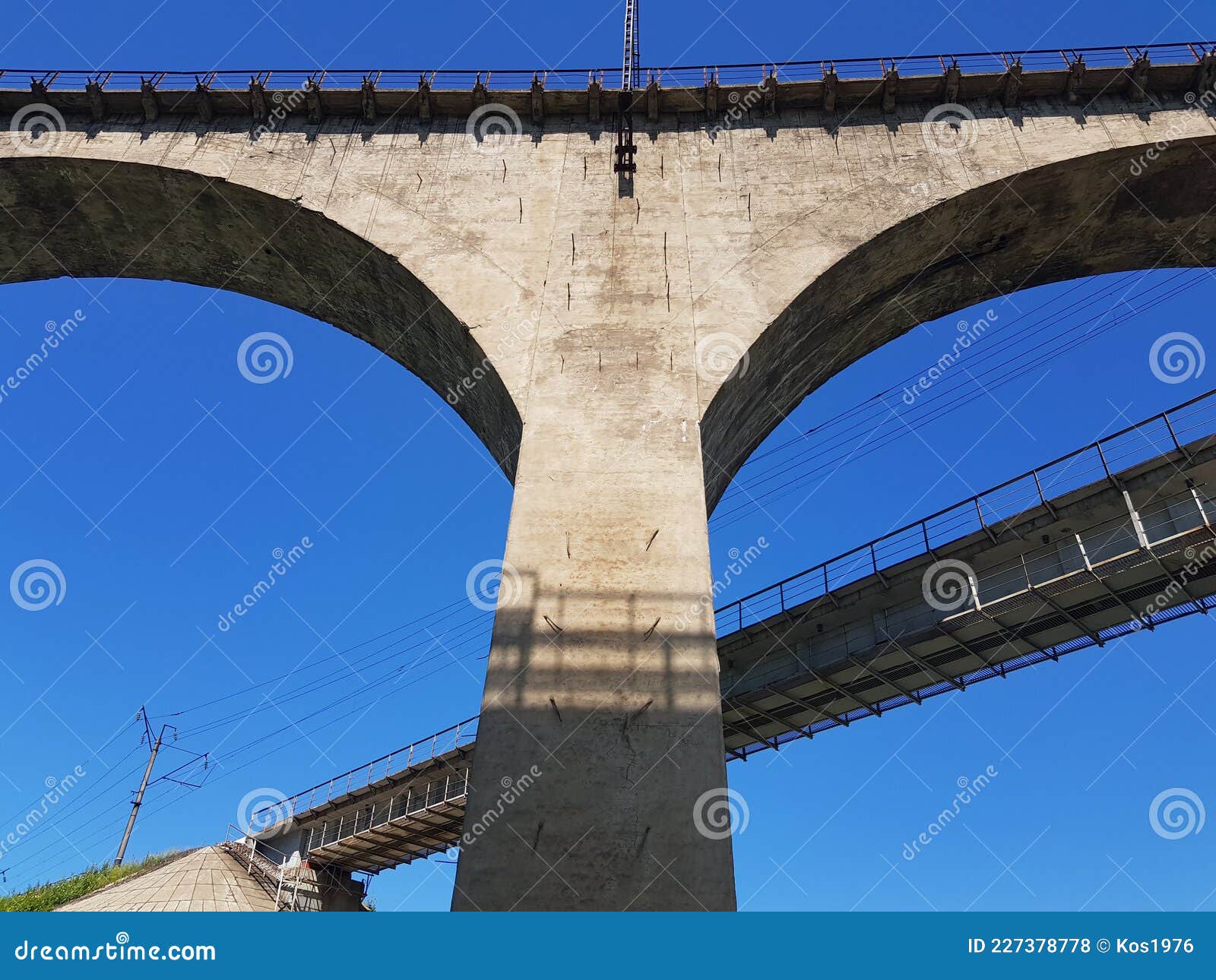 Old Railway Bridge Over the Road Stock Photo - Image of grass, green ...