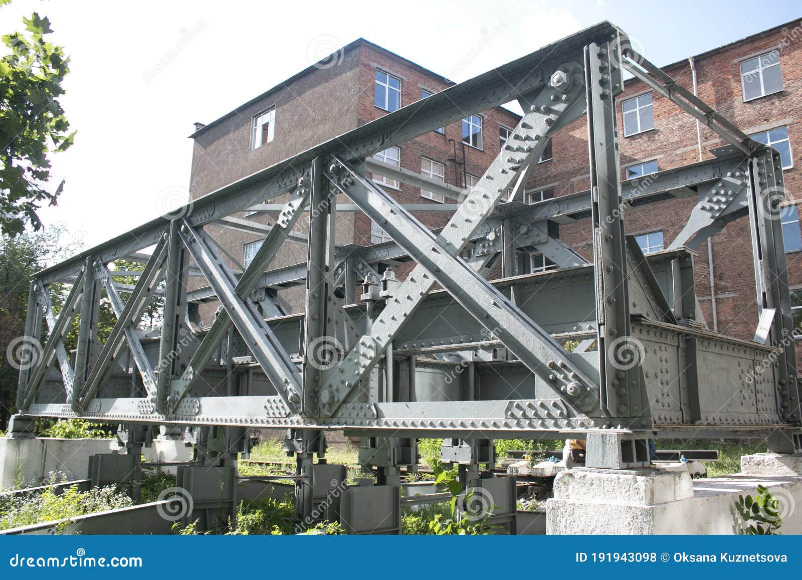 The Old Railway Bridge. Steel Structure Truss Assembly. Built in the ...