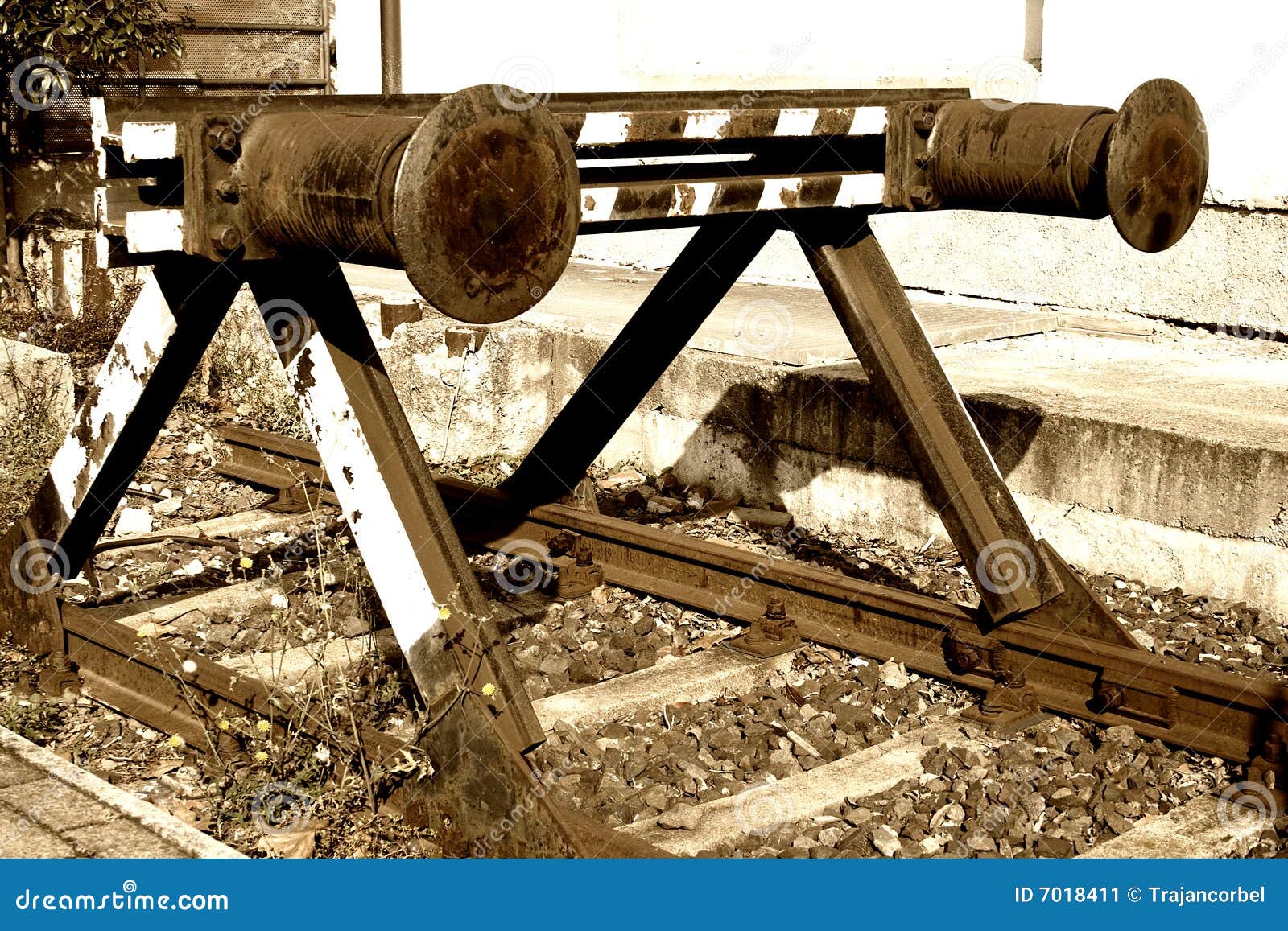 Old Railway Buffer stock image. Image of rail, stop, railroad - 7018411