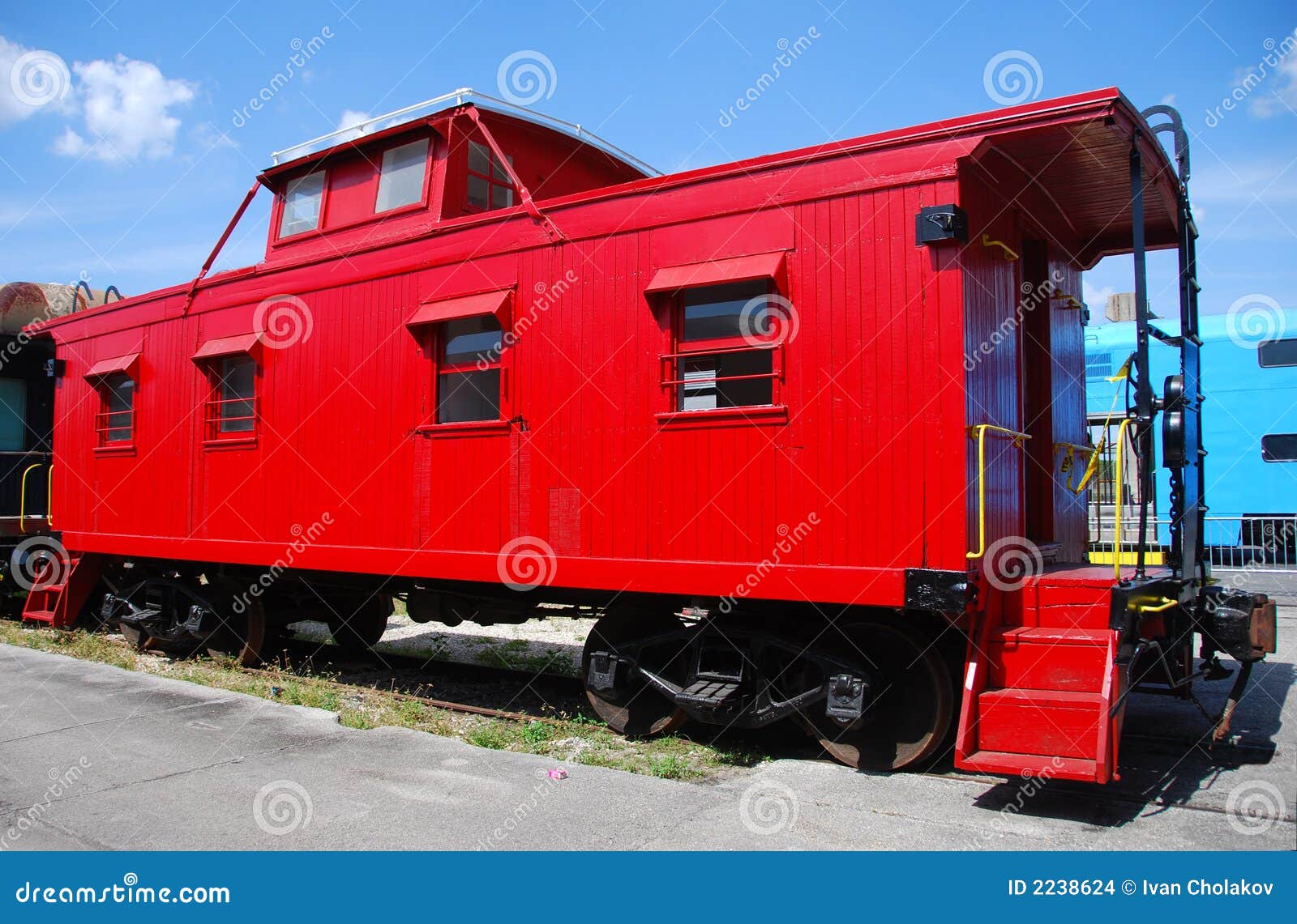 Old Railway Car in Red Color Editorial Stock Image - Image of train ...