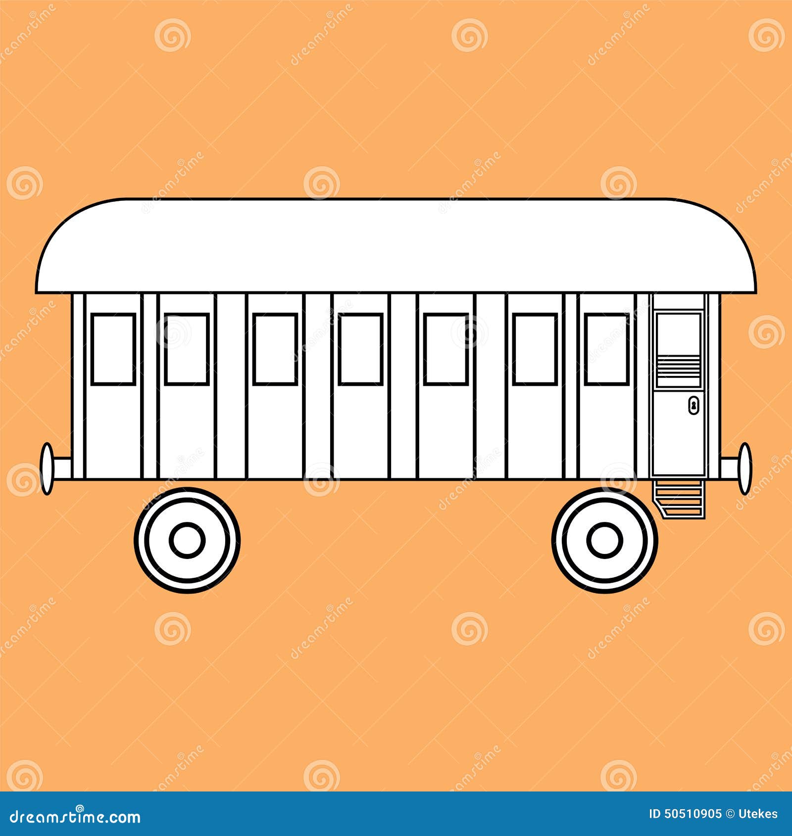 Old railway car. stock vector. Illustration of isolated - 50510905