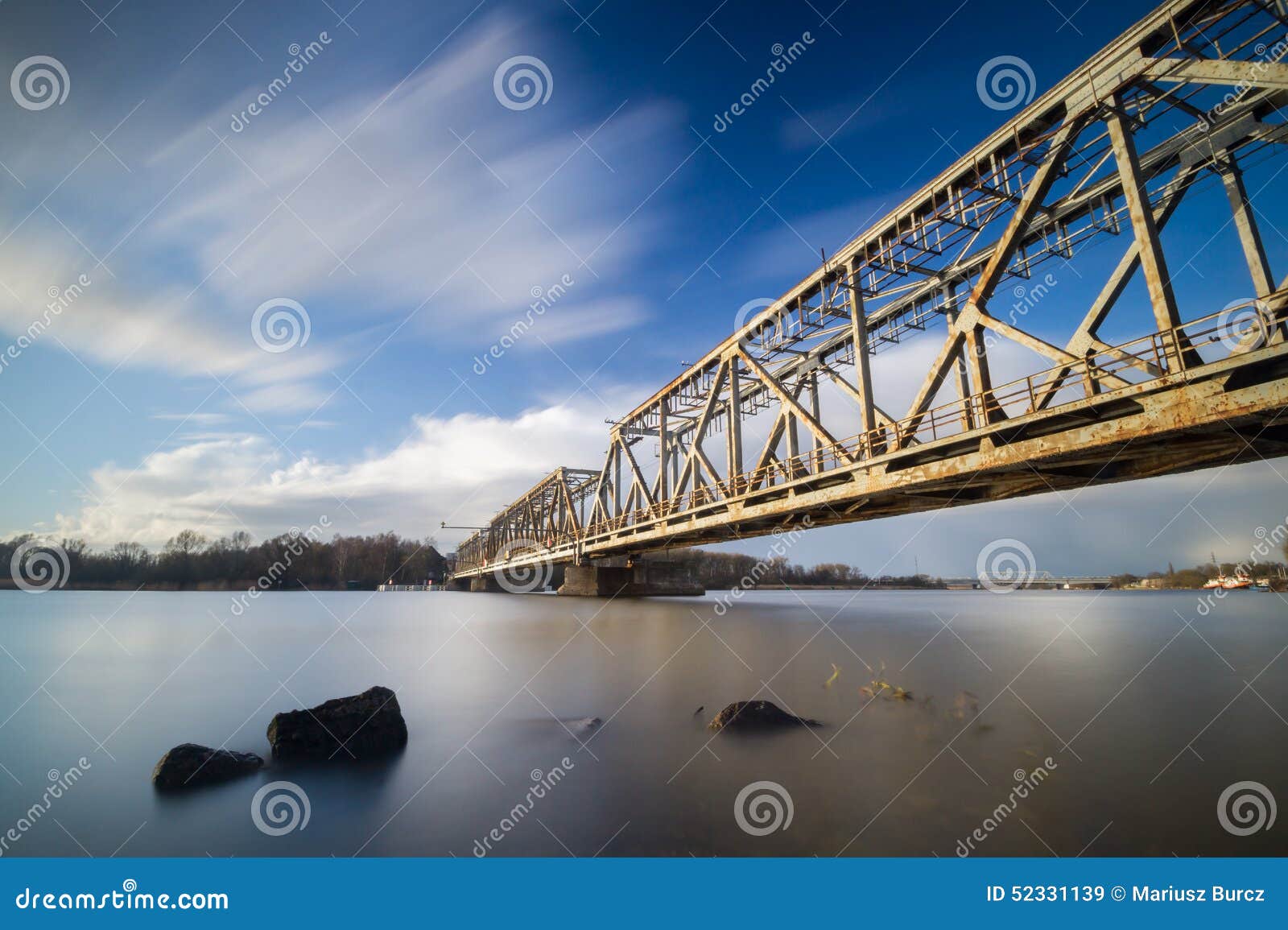 Old Railway Drawbridge On The Oder River In Szczecin Royalty-Free Stock ...