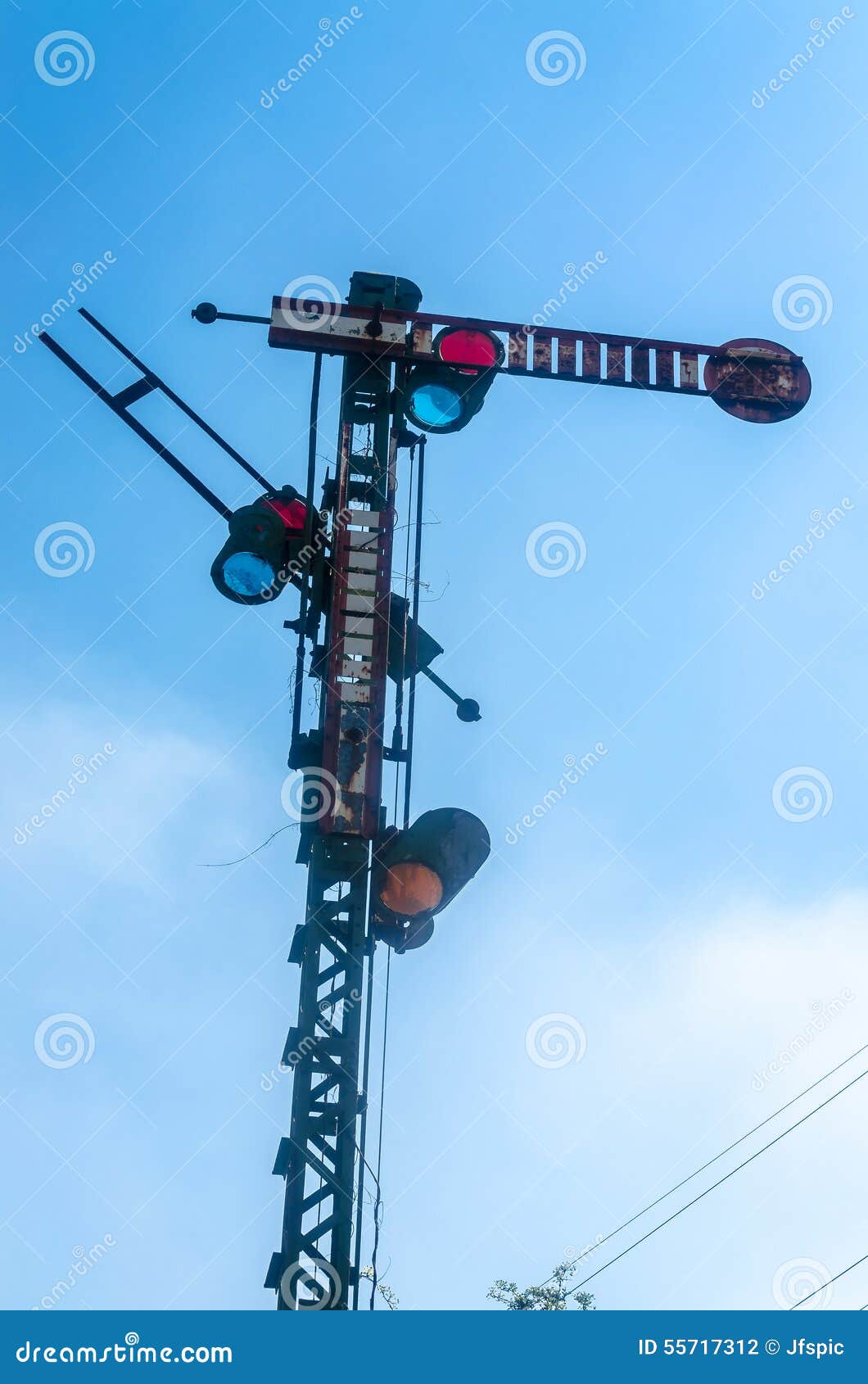 Old railway signal. stock photo. Image of railway, warning - 55717312