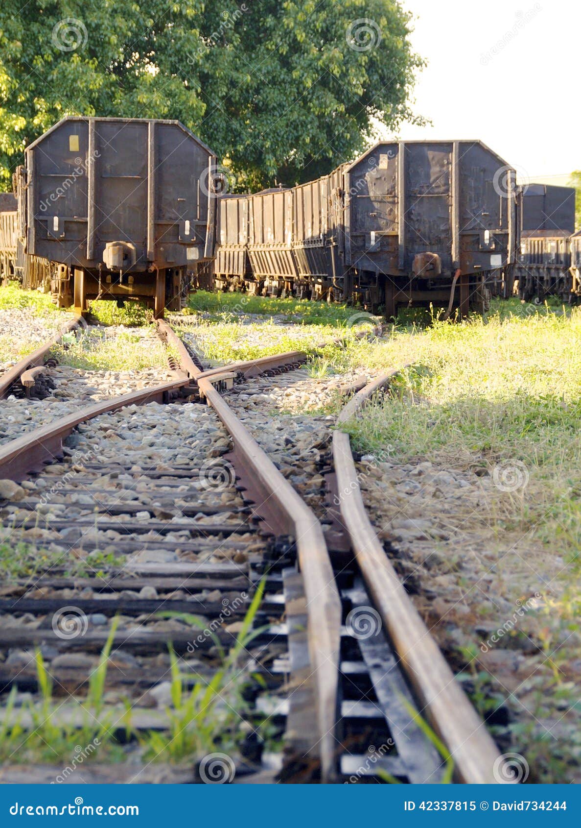 Old Railway Track and Cargo Train Stock Image - Image of steel, large ...