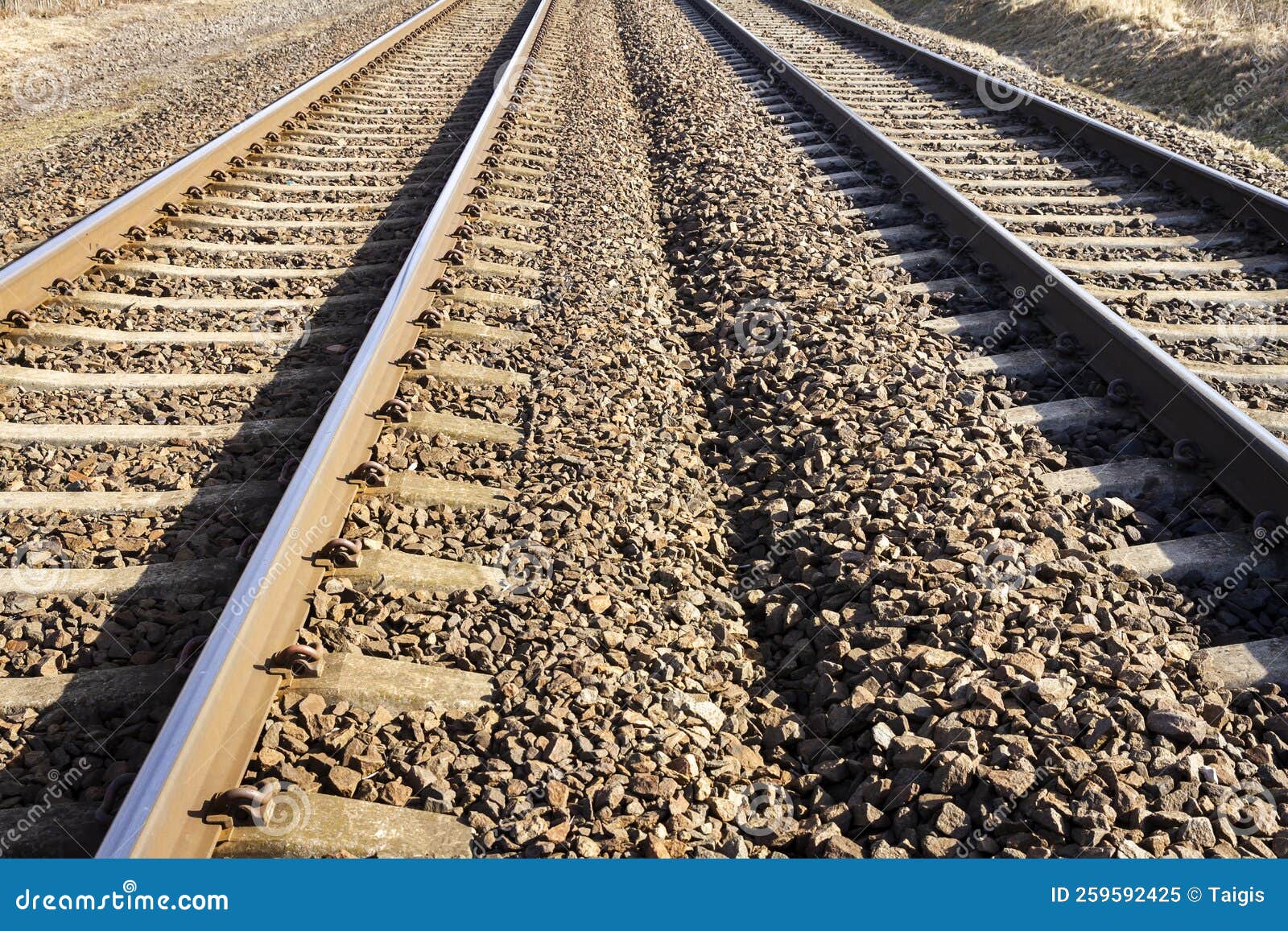 Old railway track stock image. Image of direction, outdoors - 259592425