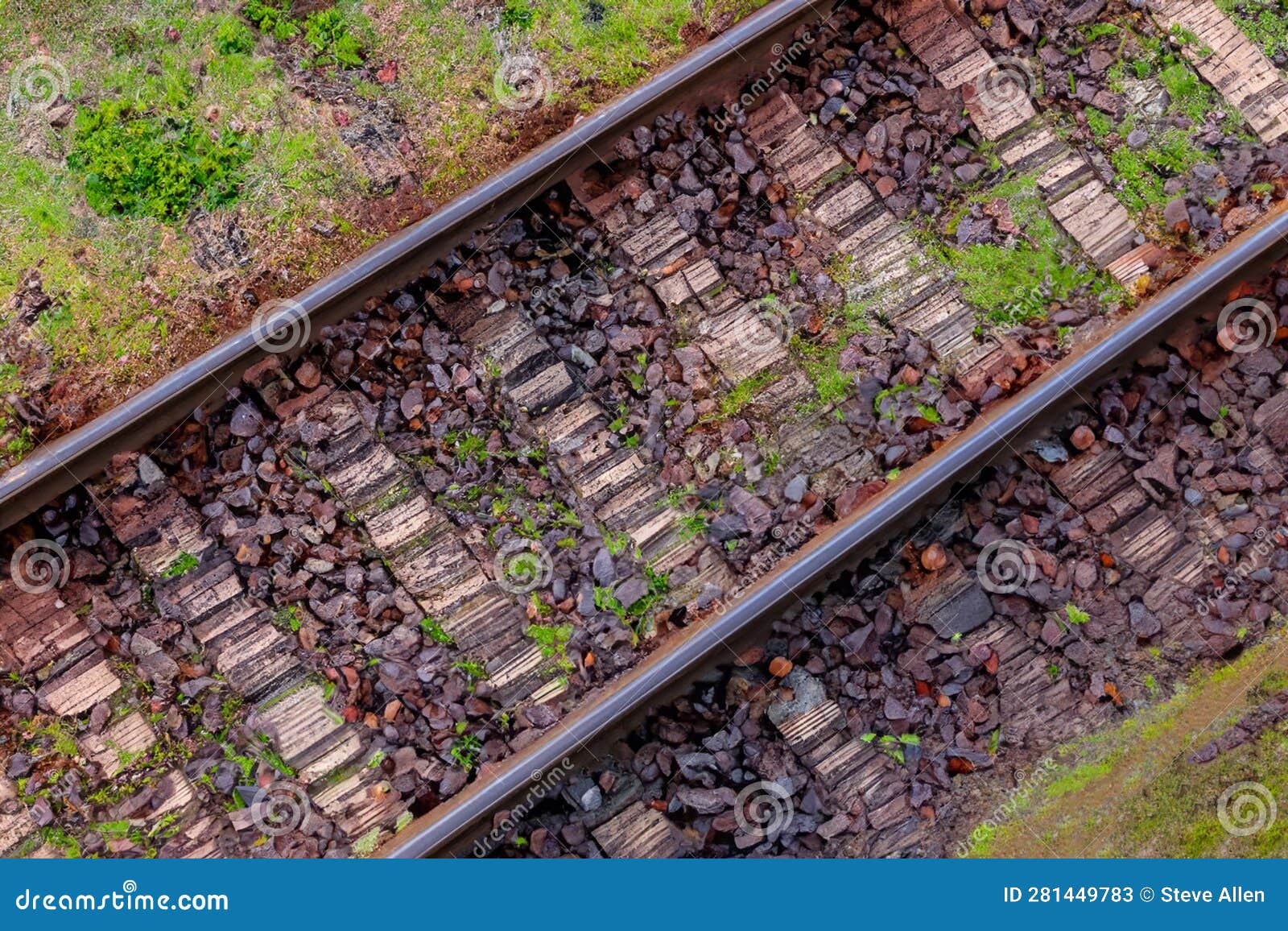 Old Railway Track - Viewed from Overhead Stock Image - Image of ...