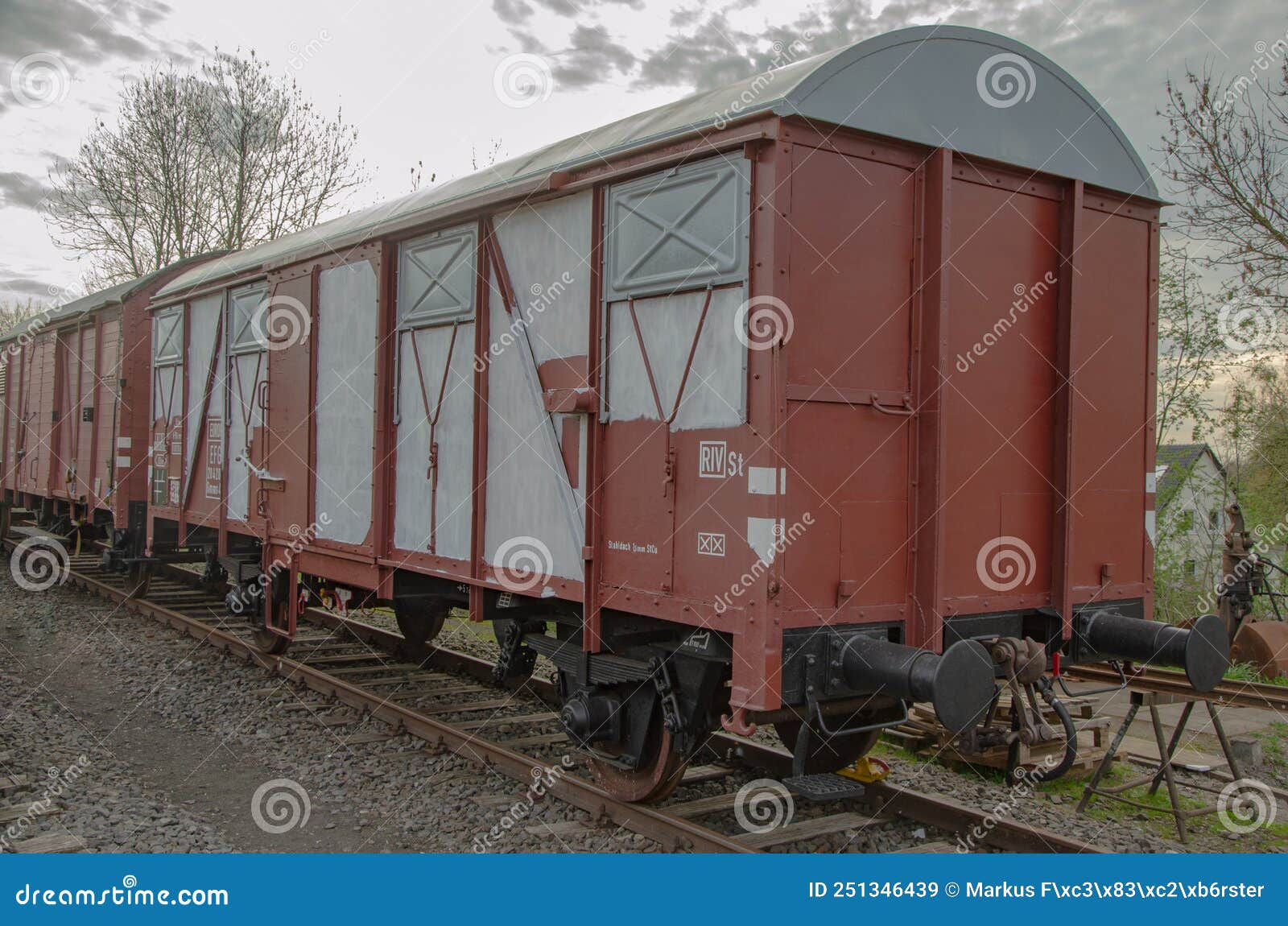 Railway wagon on a track stock image. Image of germany - 251346439