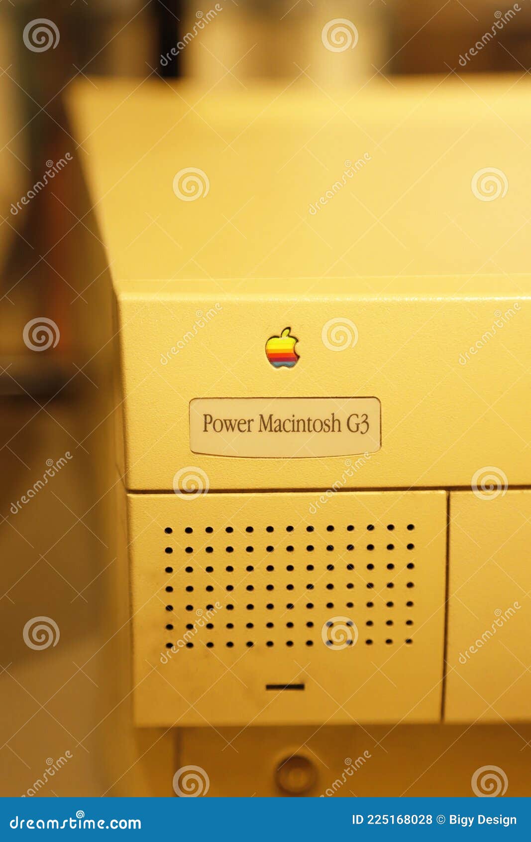 Old Rainbow Apple Logo on Old Macintosh Computer. Editorial Stock Photo ...